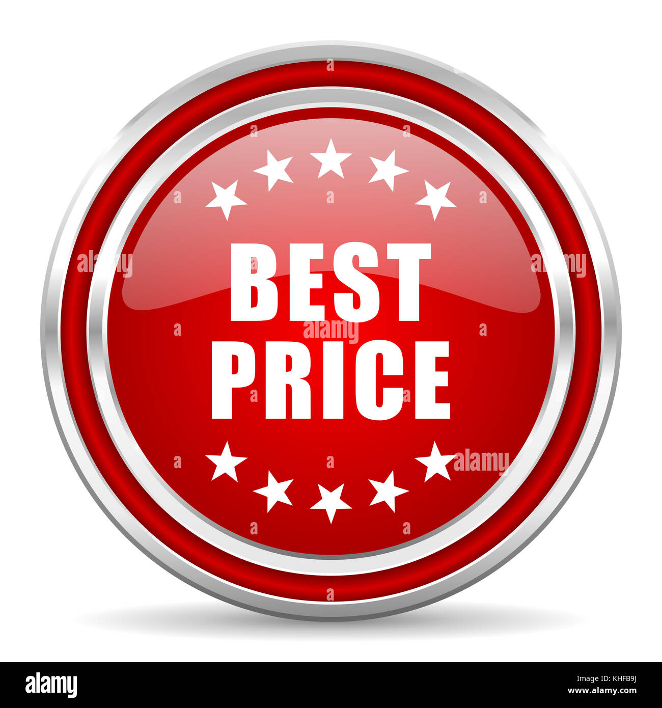 Best price red silver metallic chrome border web and mobile phone icon ...