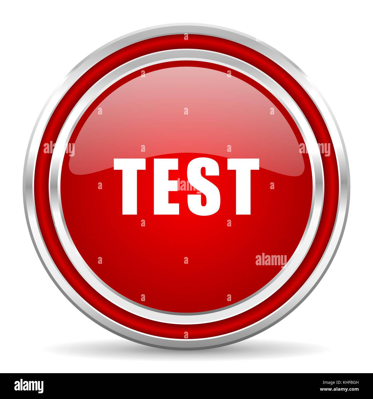 Test red silver metallic chrome border web and mobile phone icon on ...