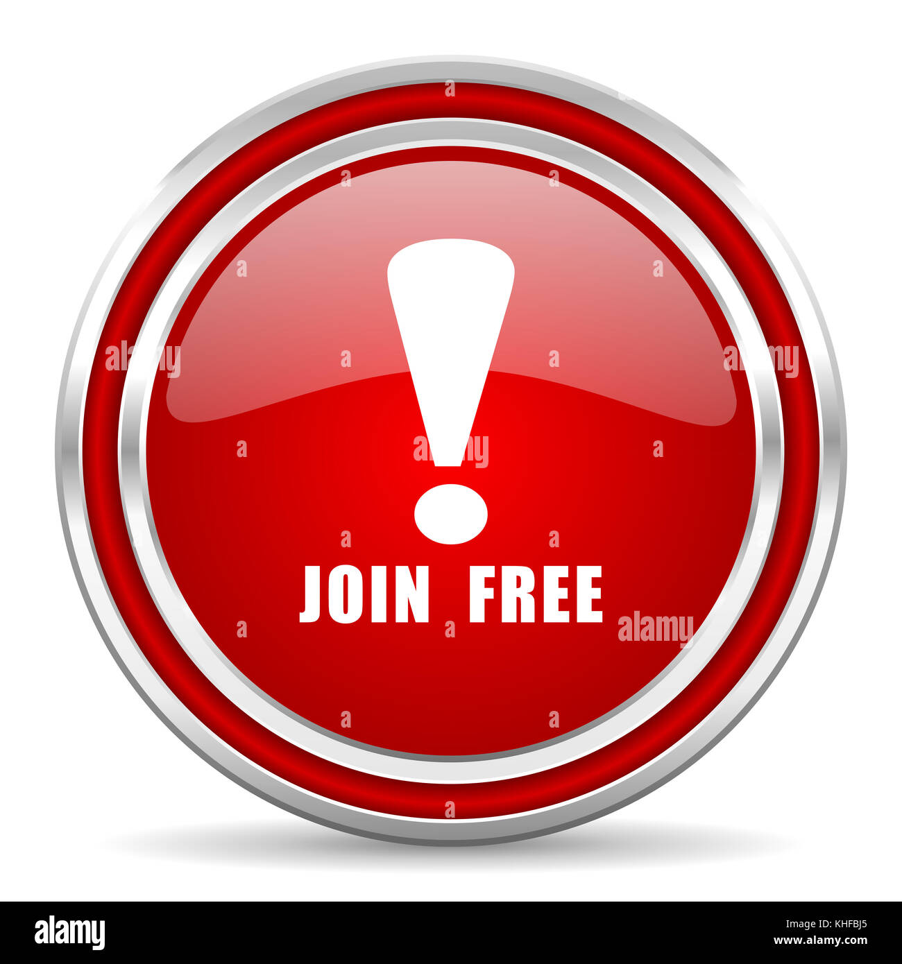 Join free red silver metallic chrome border web and mobile phone icon ...