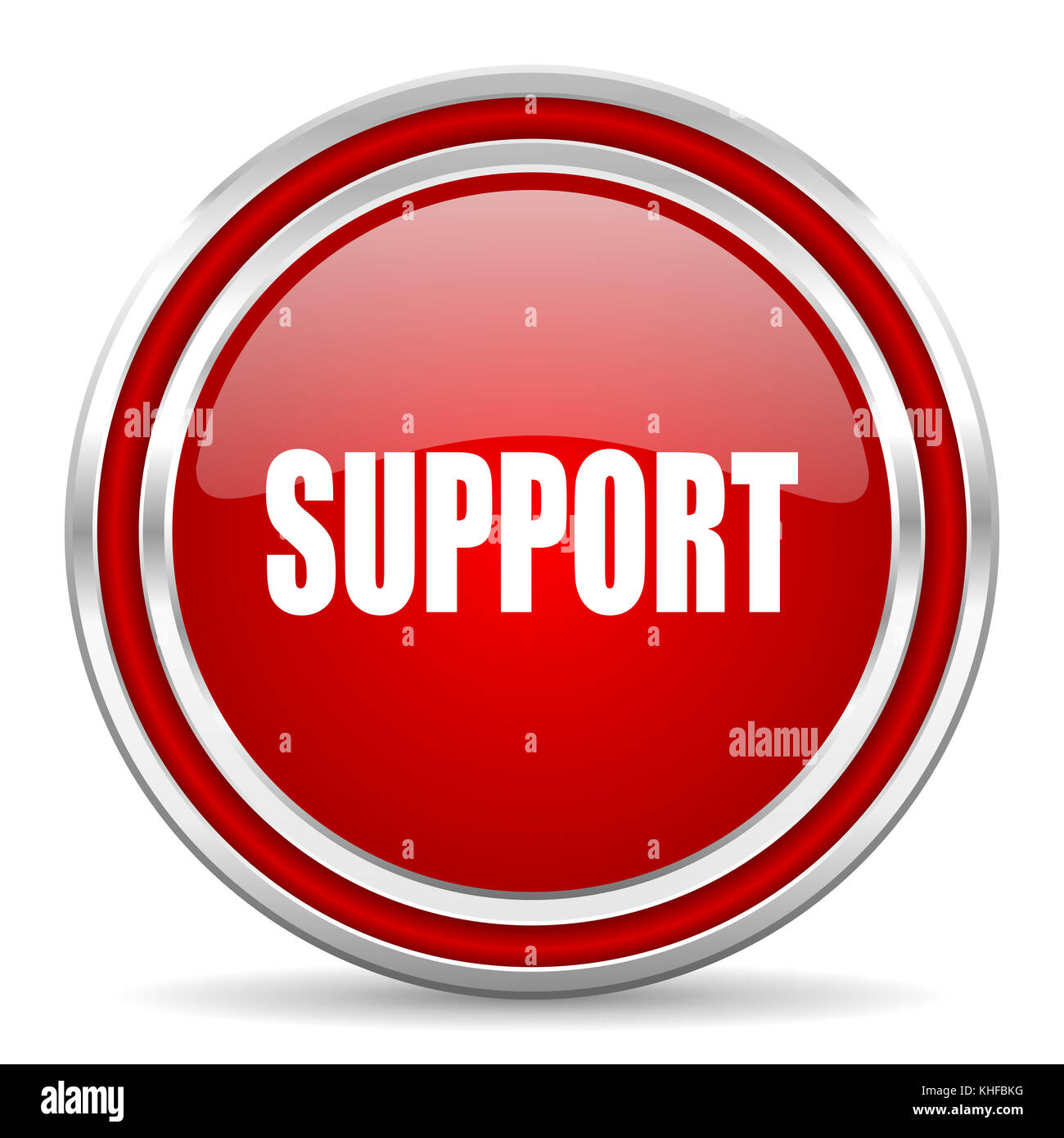 Support red silver metallic chrome border web and mobile phone icon on ...