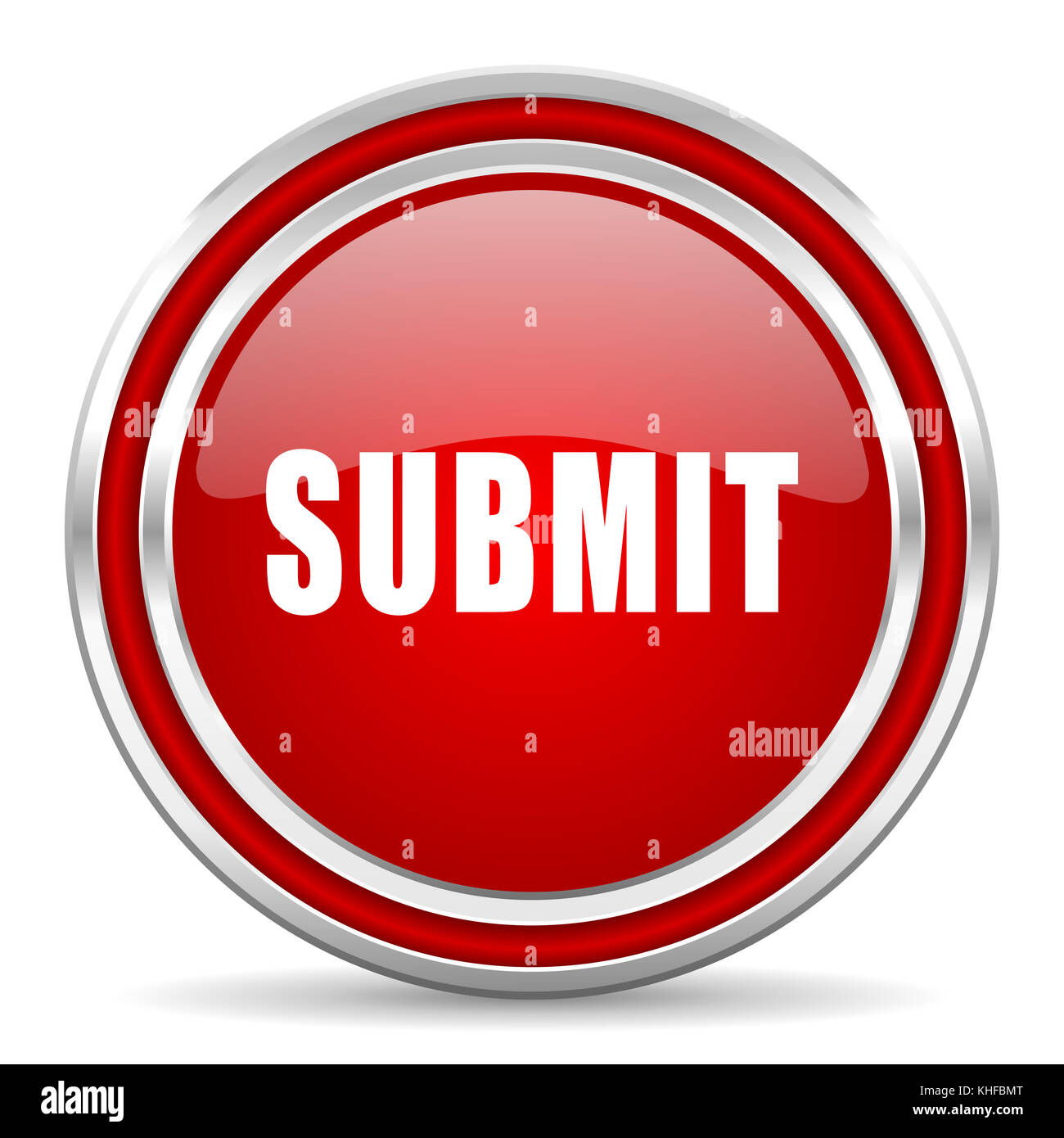 Submit red silver metallic chrome border web and mobile phone icon on ...