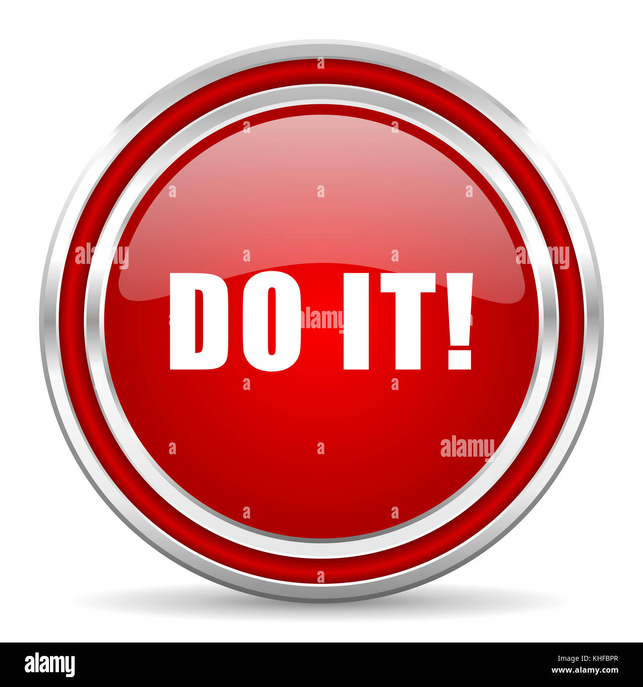 Do it red silver metallic chrome border web and mobile phone icon on ...