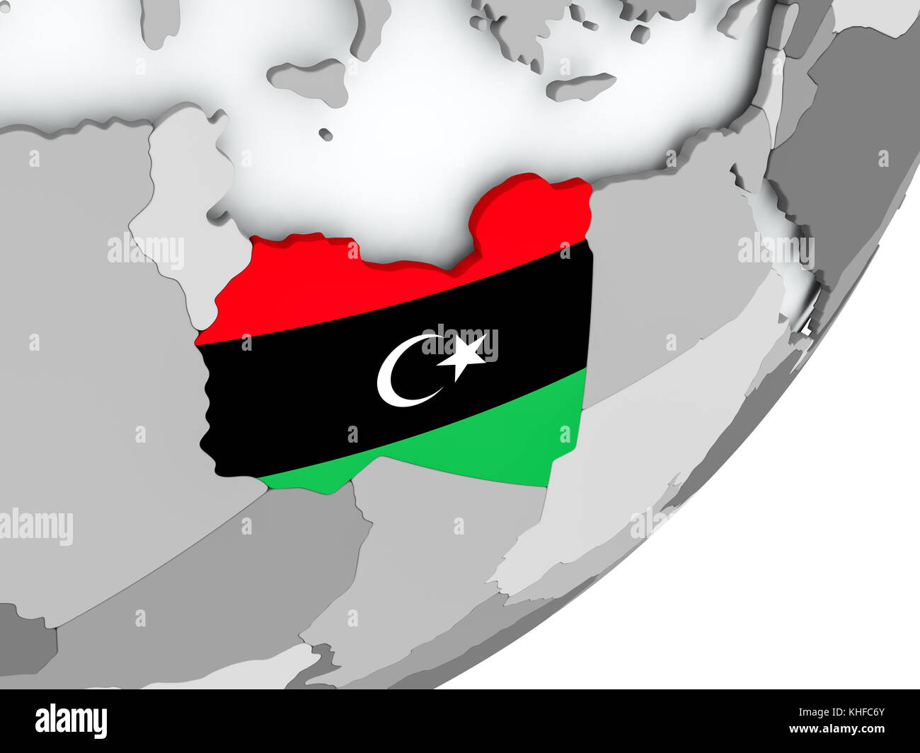 Libya on globe flag hi-res stock photography and images - Alamy