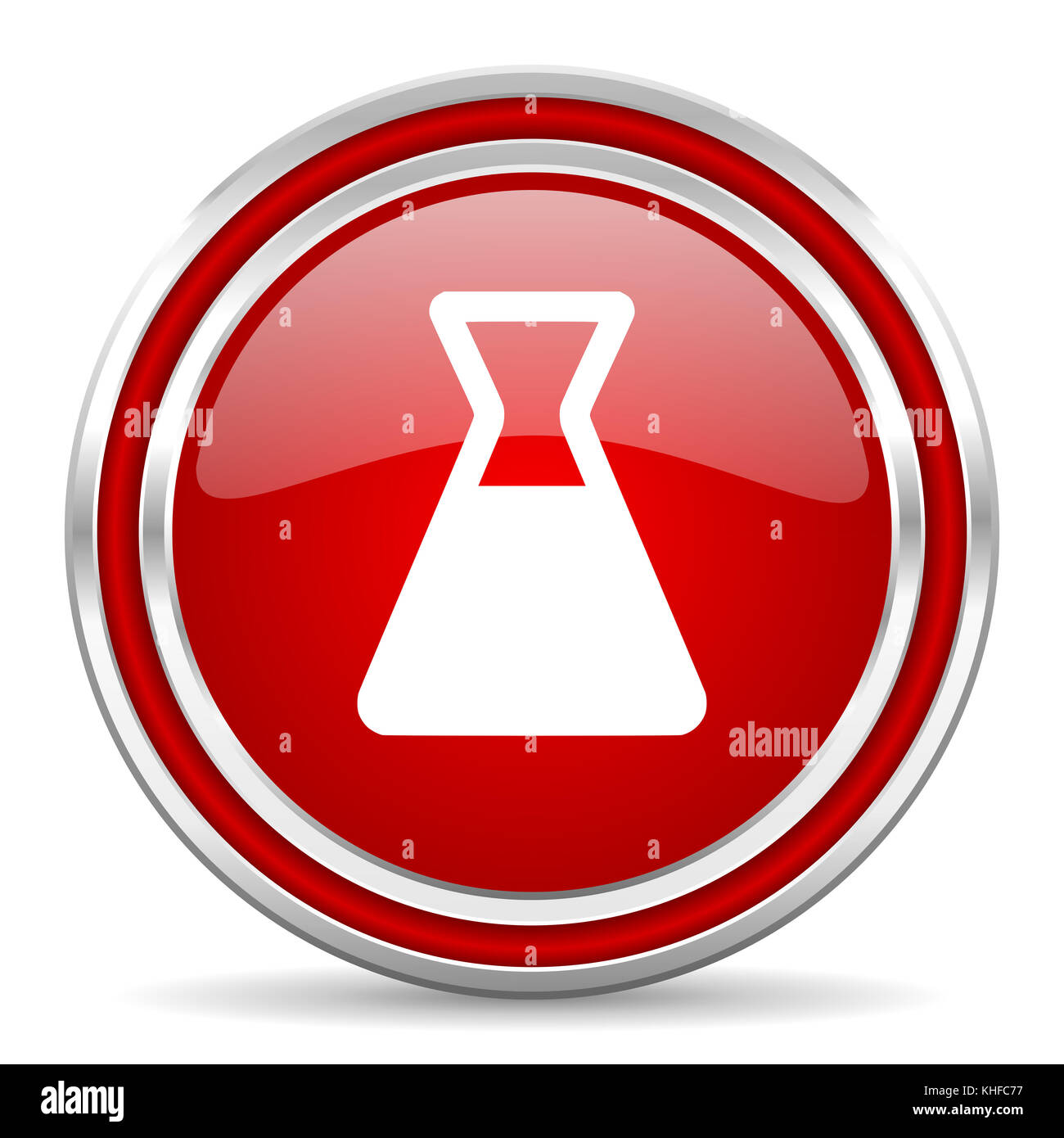 Laboratory red silver metallic chrome border web and mobile phone icon ...