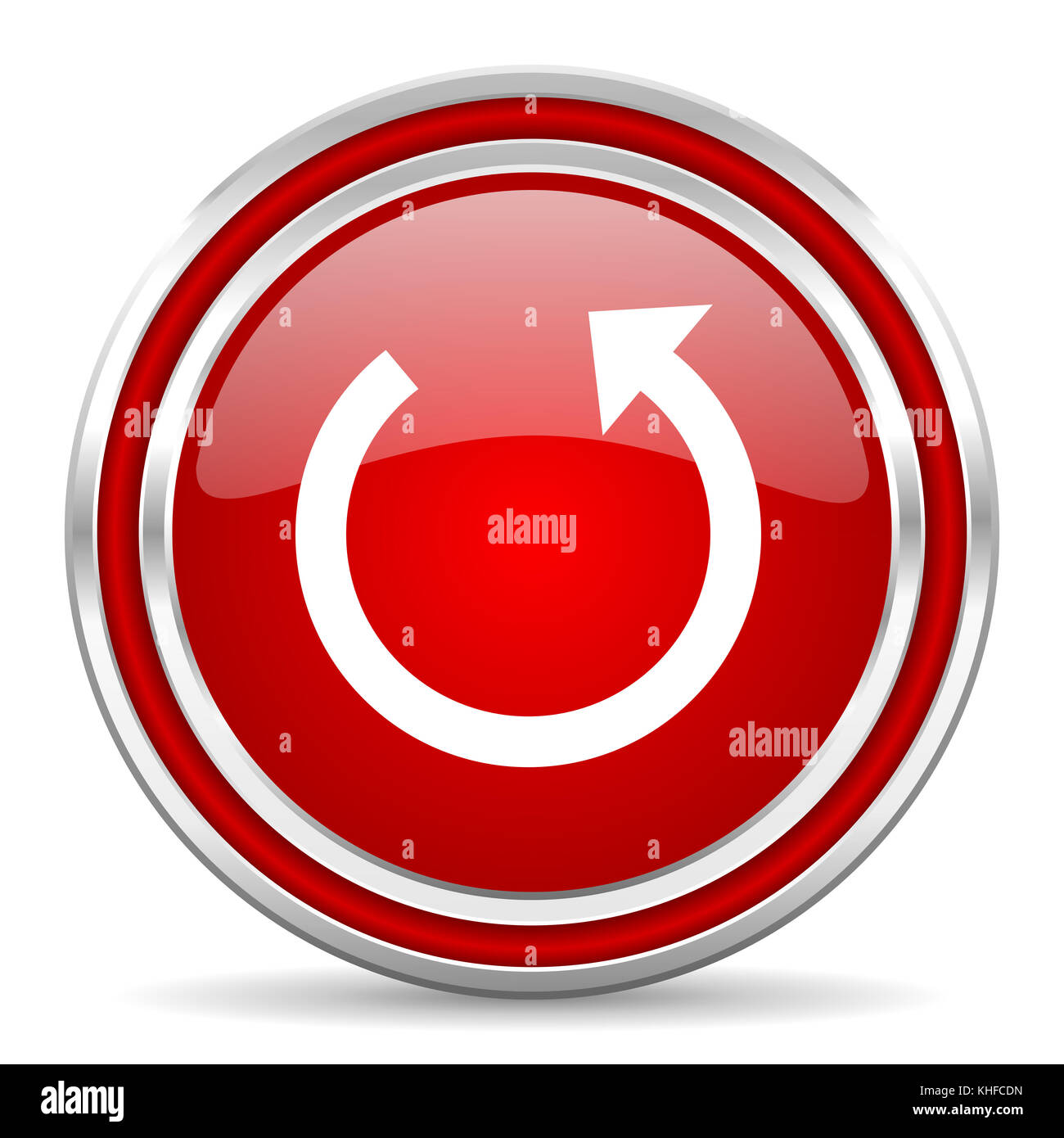 Rotate red silver metallic chrome border web and mobile phone icon on ...