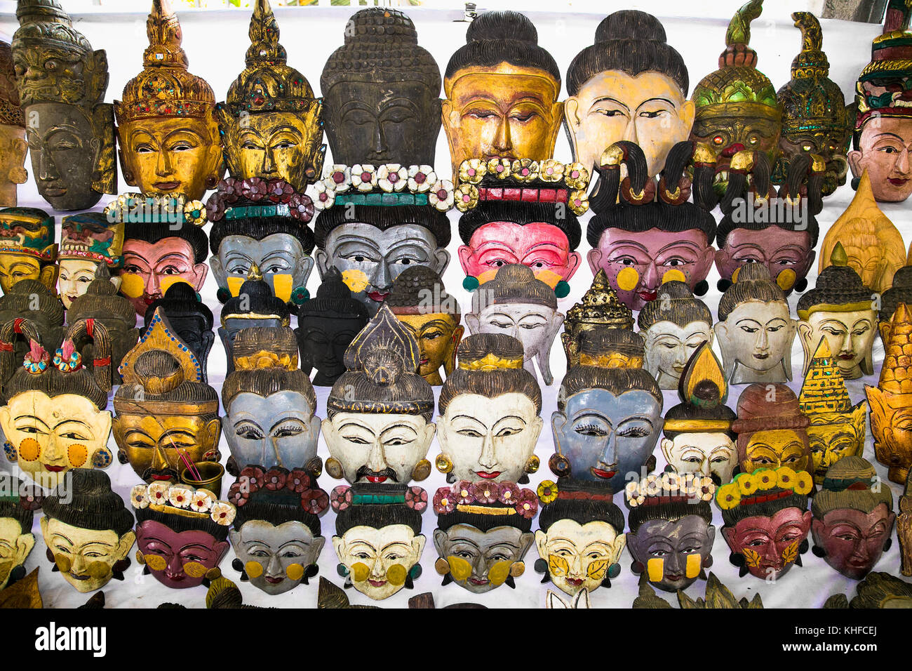 Souvenir stand at a temple in Mandalay, Myanmar. (Burama Stock Photo ...