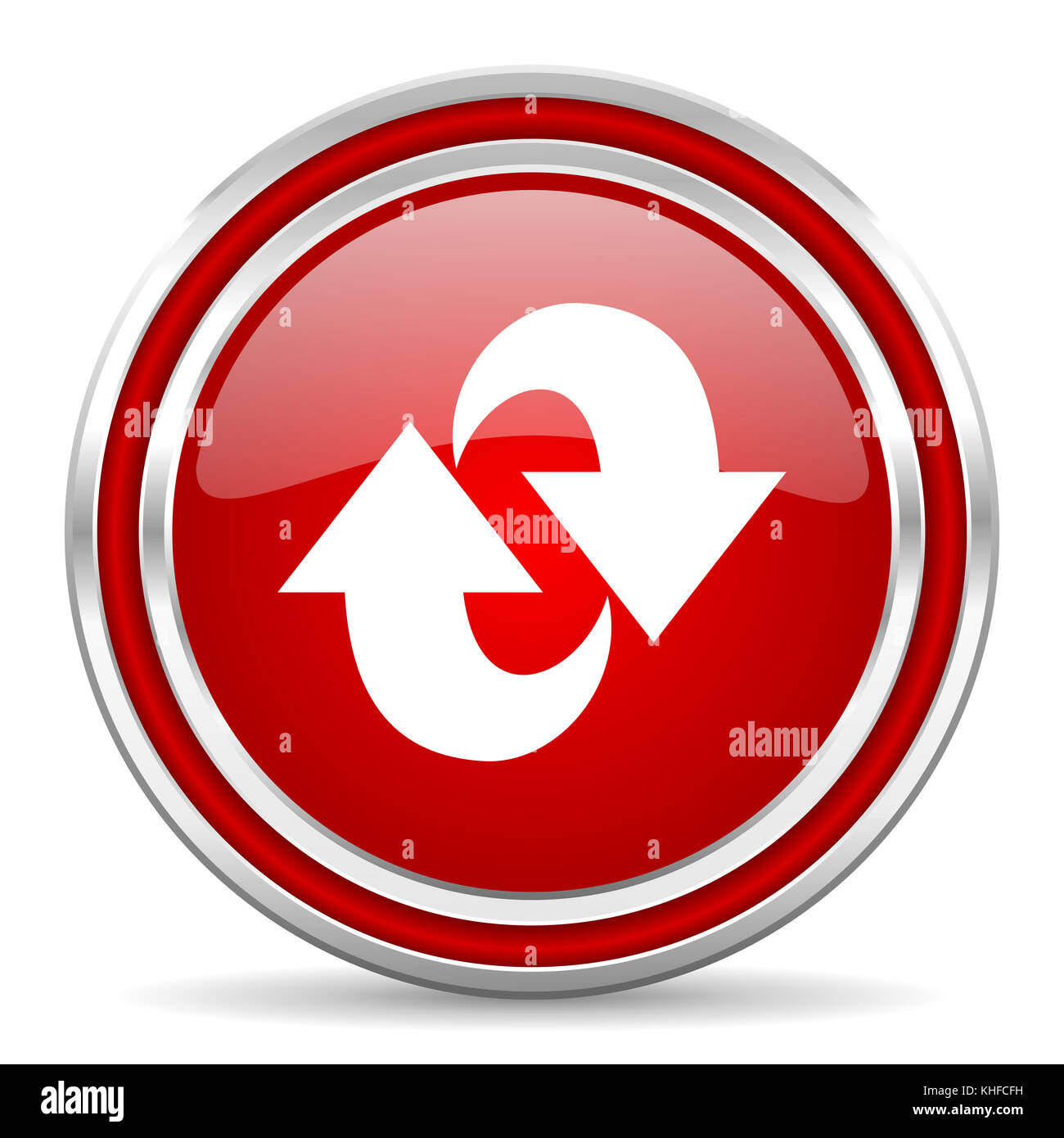 Rotation red silver metallic chrome border web and mobile phone icon on ...