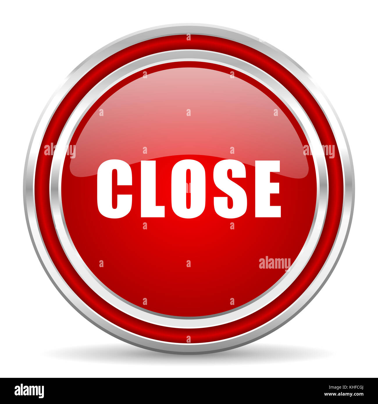 Close red silver metallic chrome border web and mobile phone icon on ...