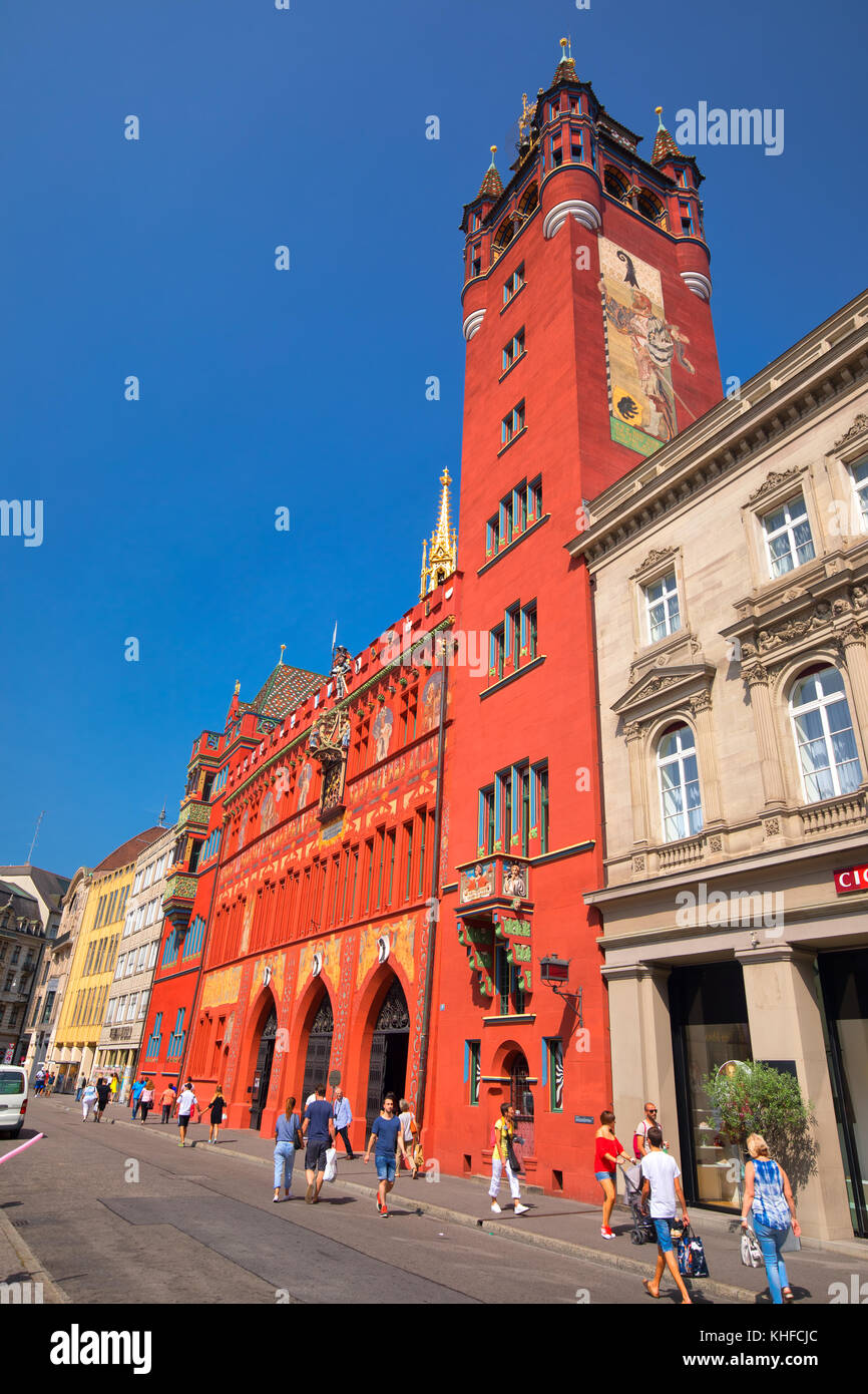 BASEL, SWITZERLAND - August 2017 - Basel town hall. Basel is a city in ...