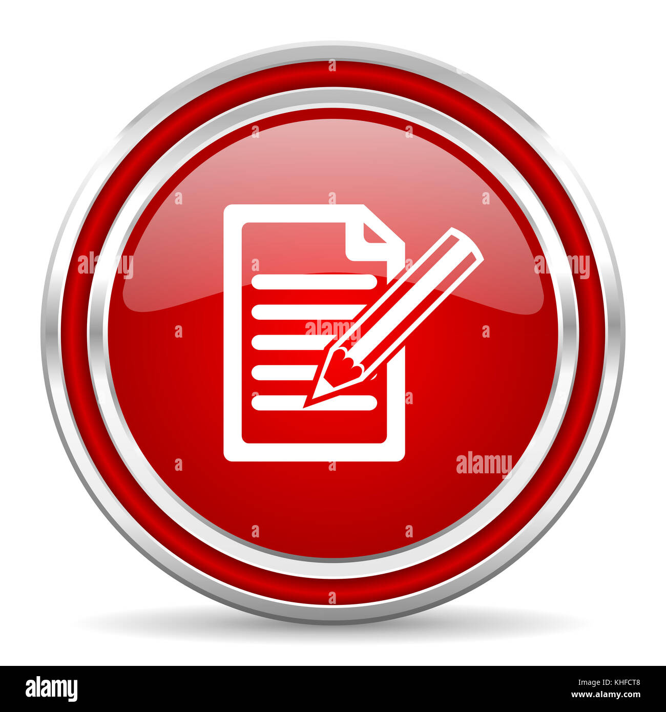 Subscribe red silver metallic chrome border web and mobile phone icon ...