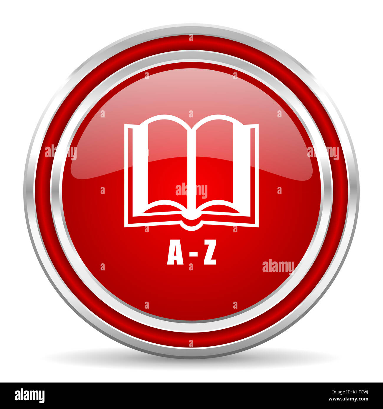 Dictionary red silver metallic chrome border web and mobile phone icon ...