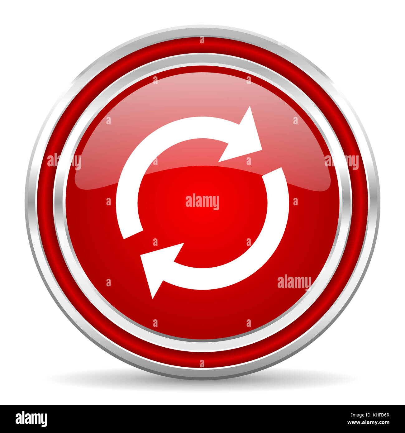 Reload red silver metallic chrome border web and mobile phone icon on ...