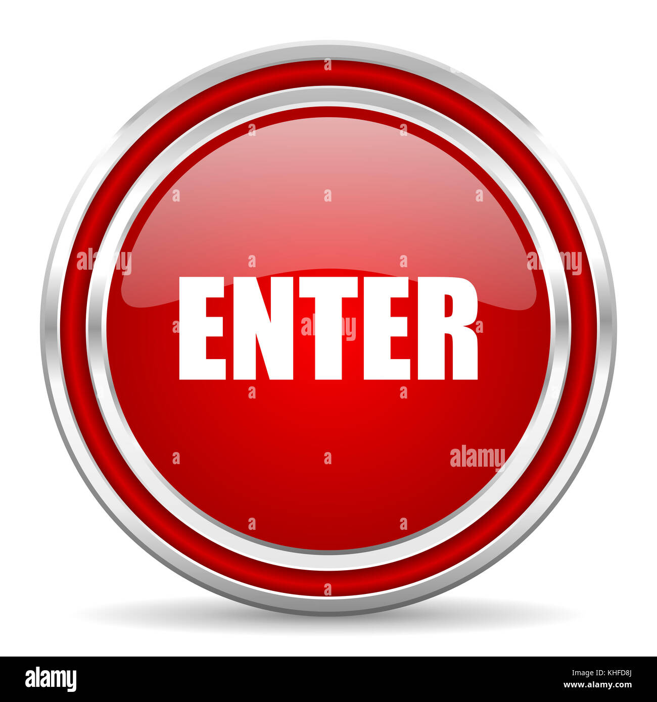 Enter red silver metallic chrome border web and mobile phone icon on ...