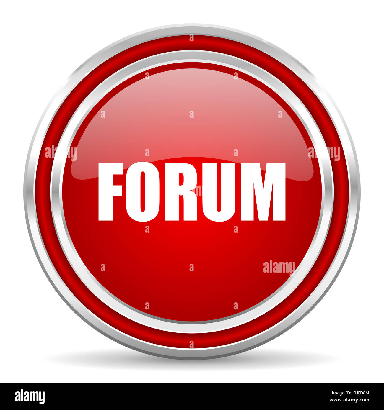 Forum red silver metallic chrome border web and mobile phone icon on ...