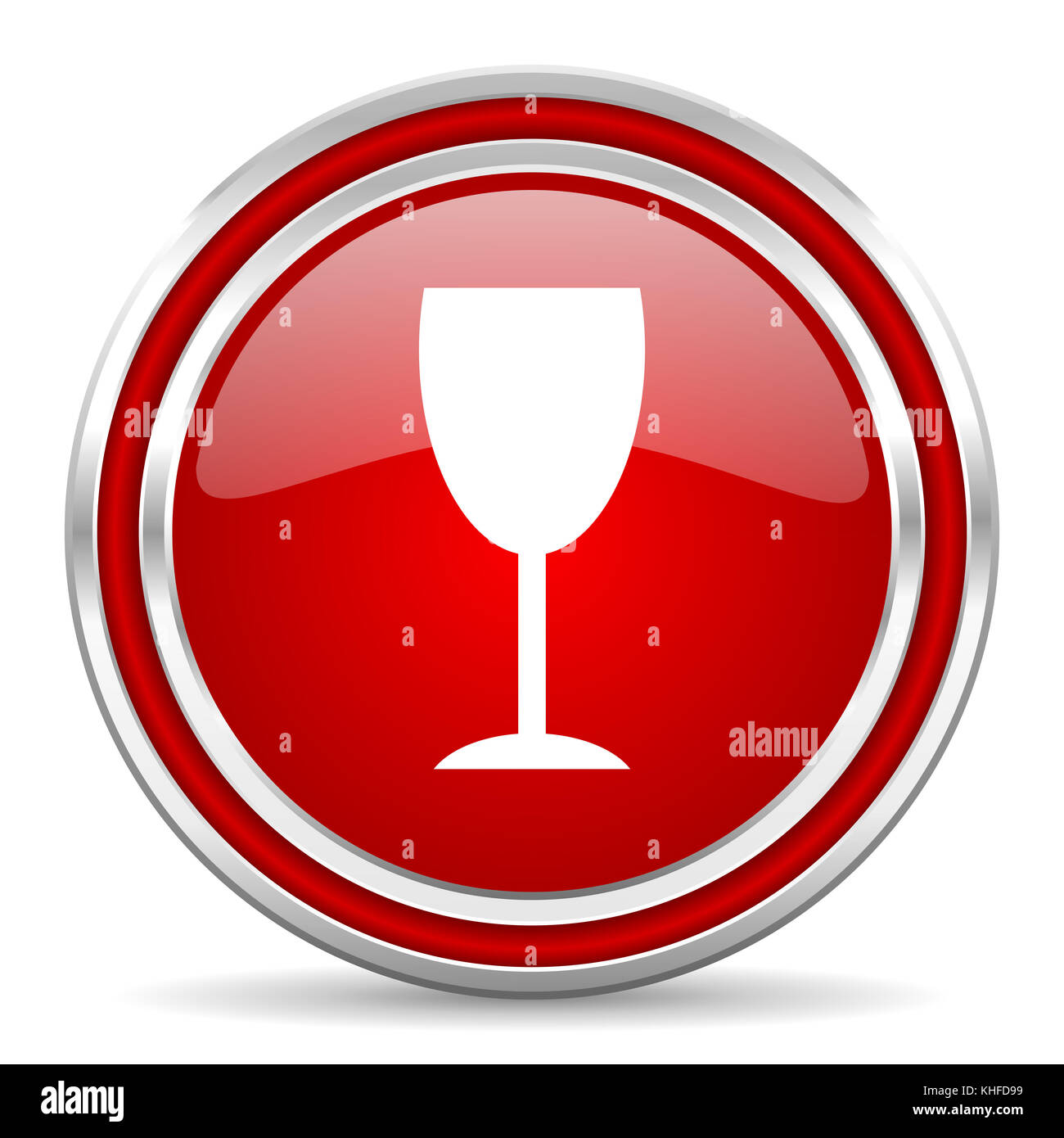 Alcohol red silver metallic chrome border web and mobile phone icon on ...