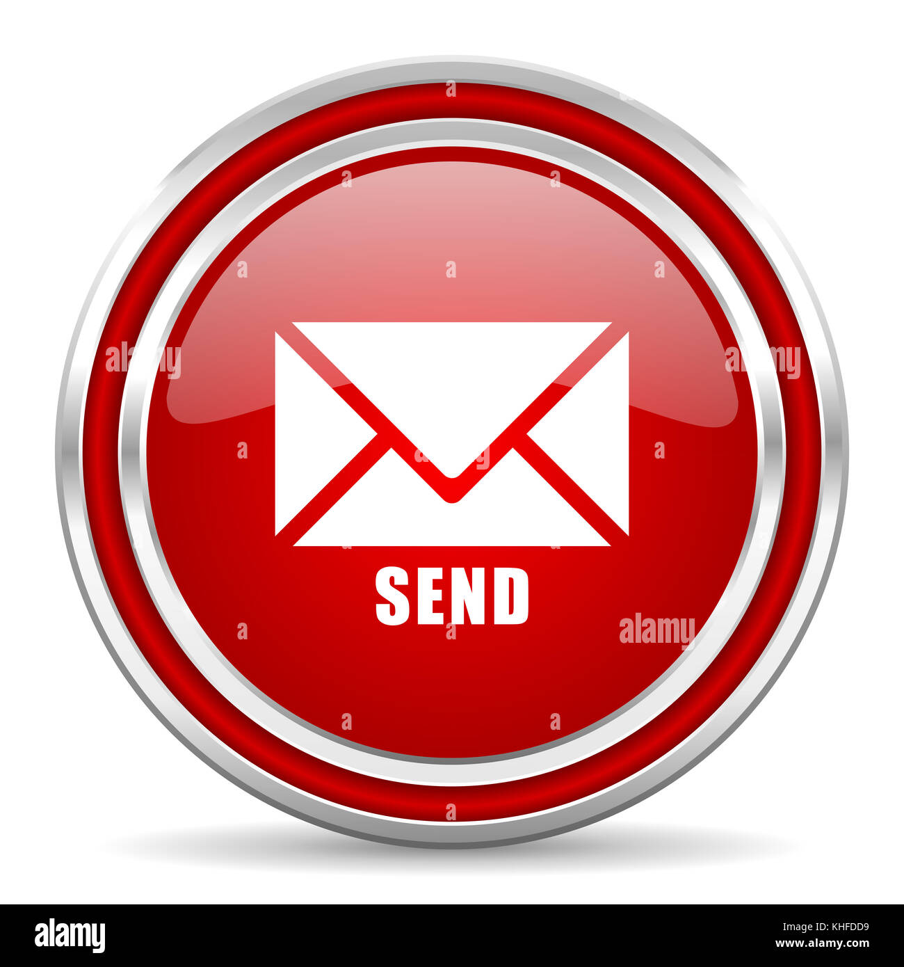 Send red silver metallic chrome border web and mobile phone icon on ...
