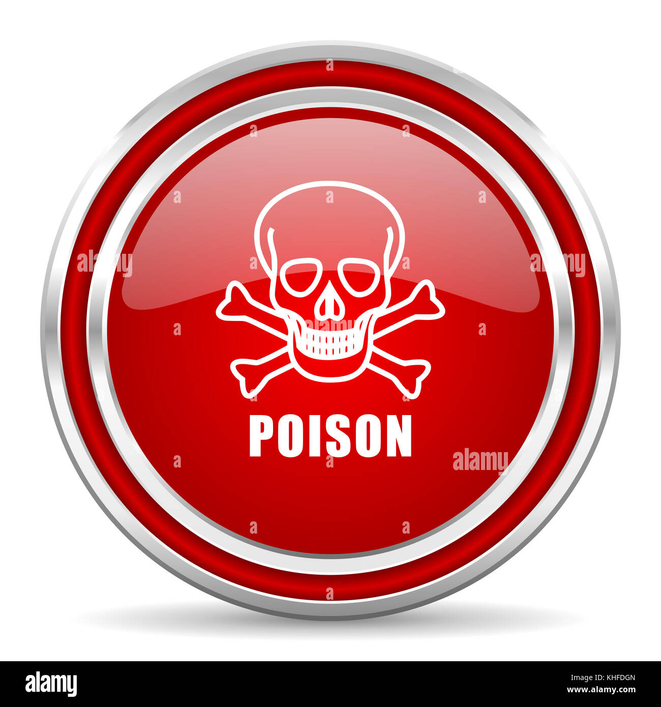 Poison skull red silver metallic chrome border web and mobile phone ...