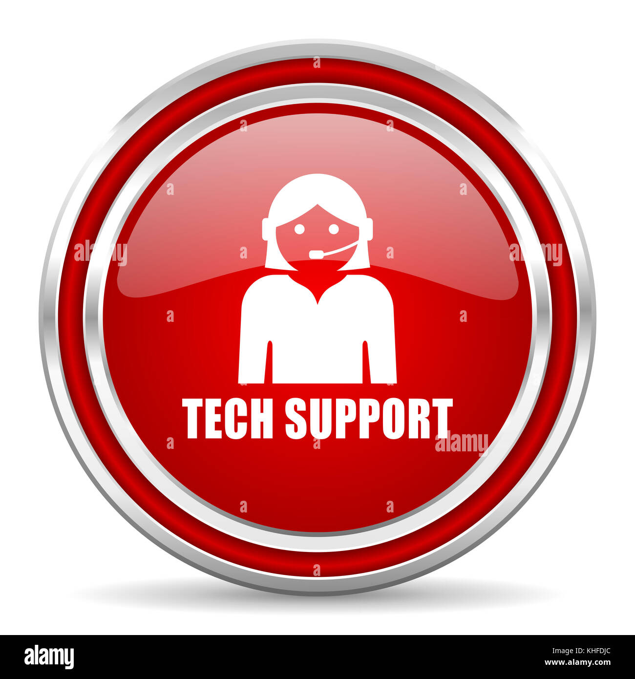 Support red silver metallic chrome border web and mobile phone icon on ...