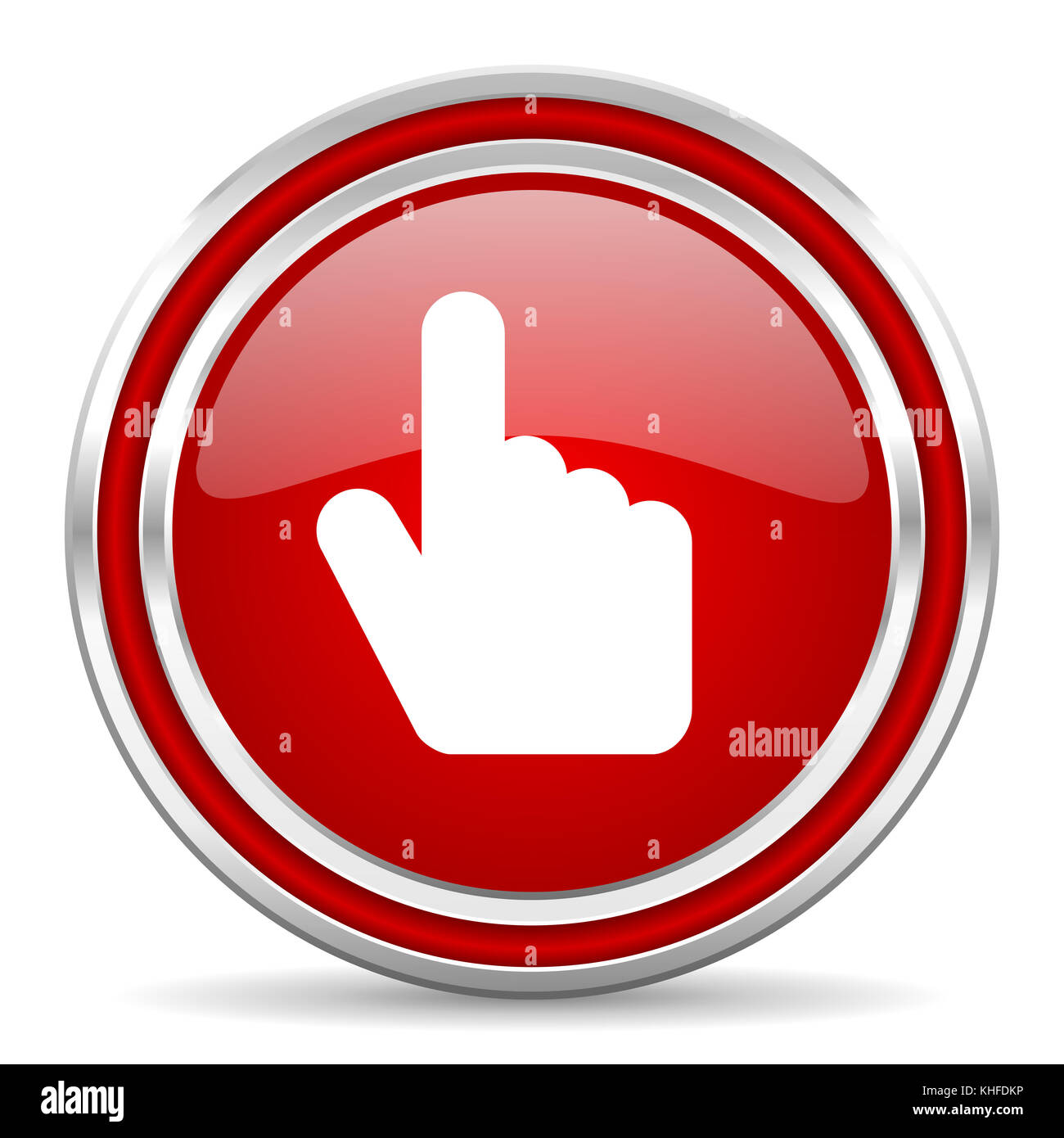Hand, cursor red silver metallic chrome border web and mobile phone ...