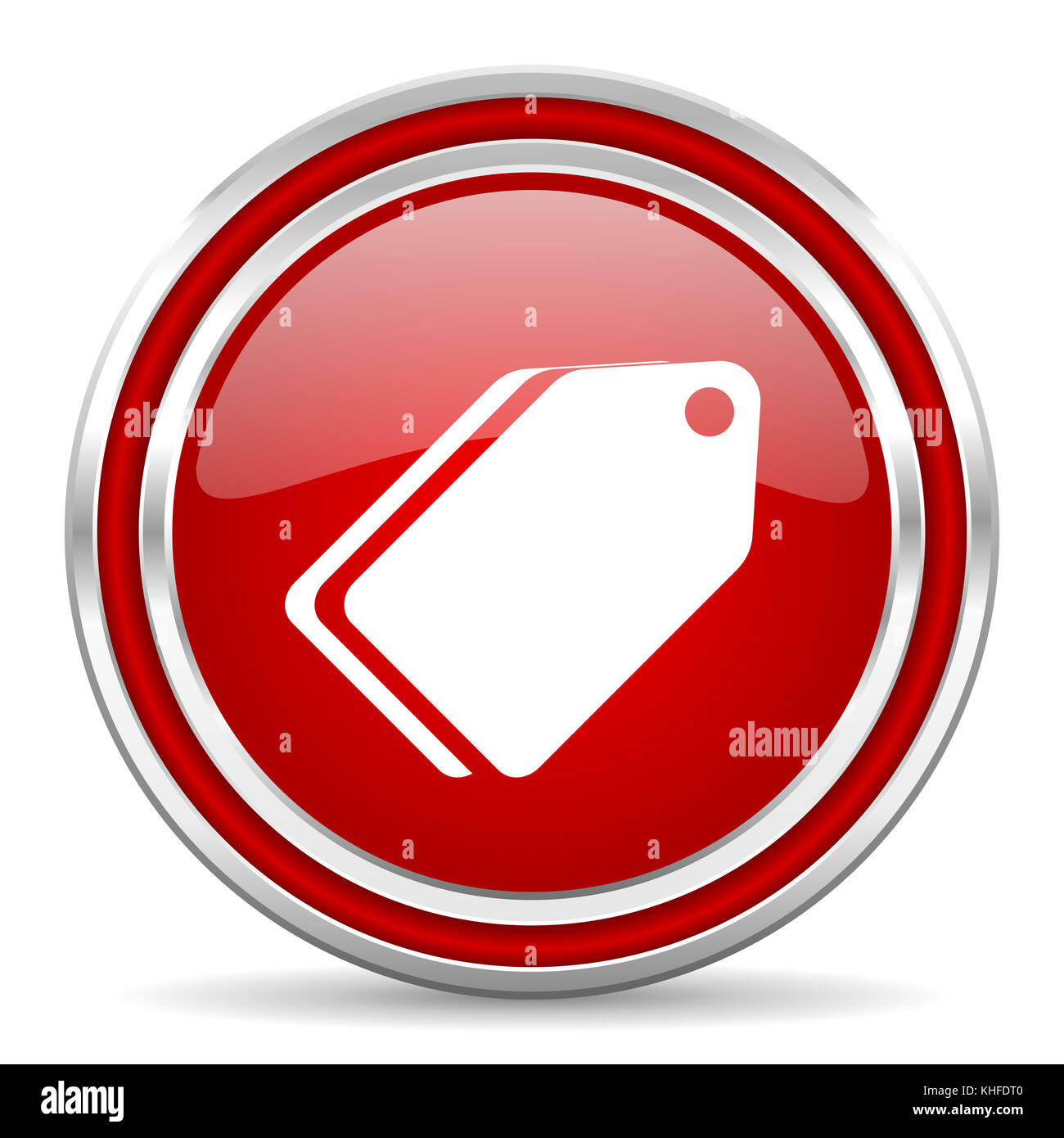 Label ticket red silver metallic chrome border web and mobile phone ...