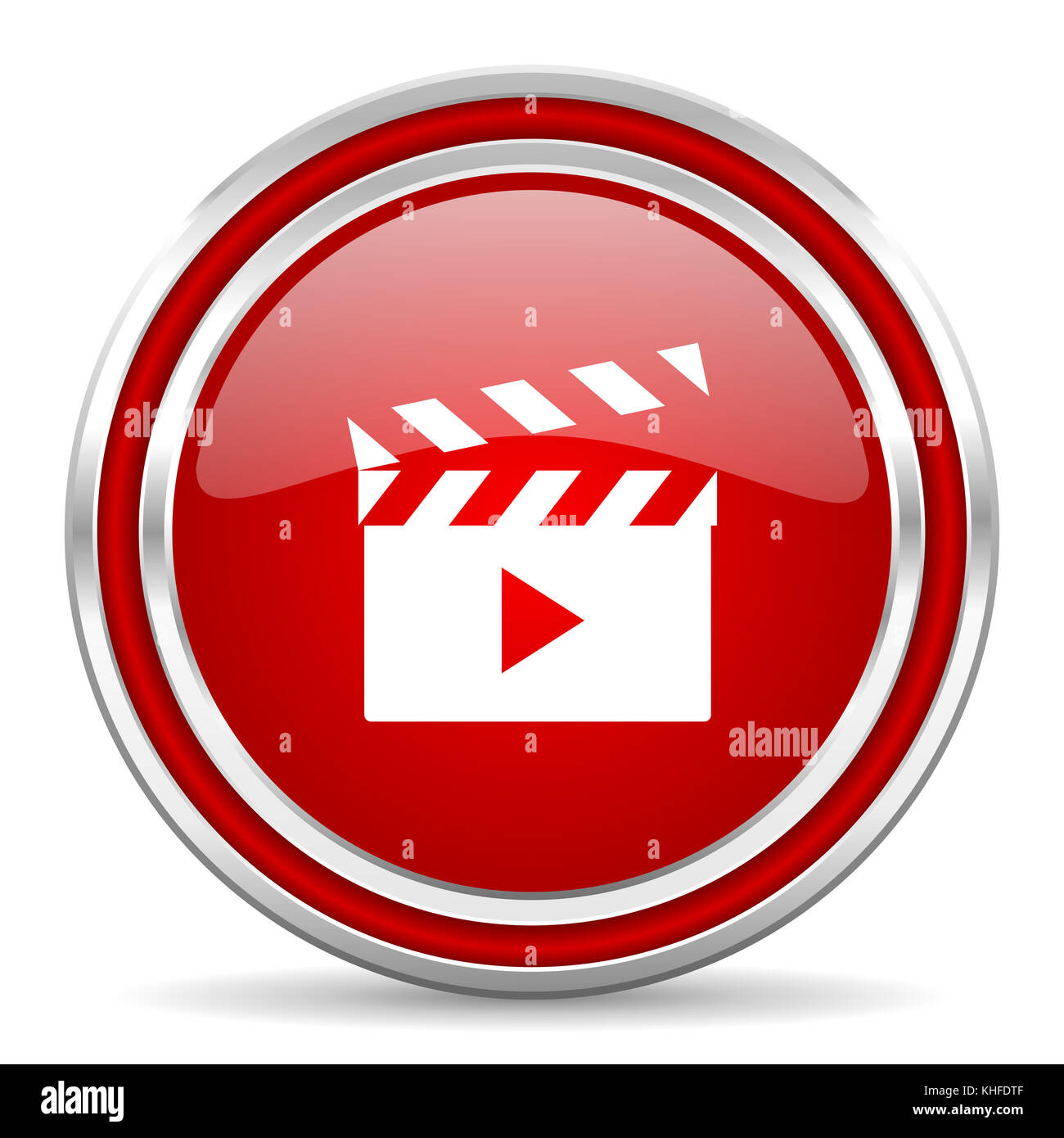 Video red silver metallic chrome border web and mobile phone icon on ...