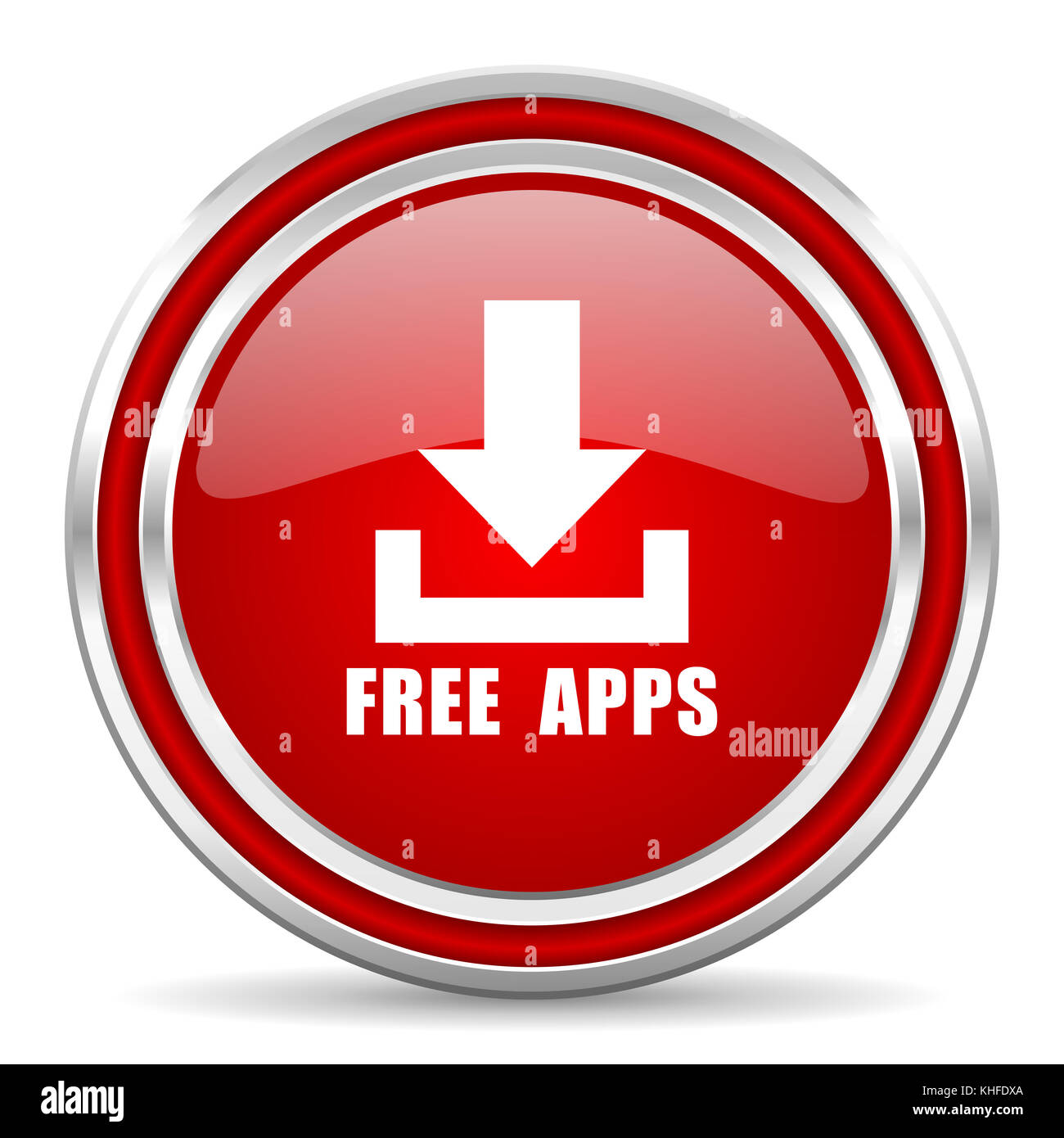Free apps red silver metallic chrome border web and mobile phone icon ...