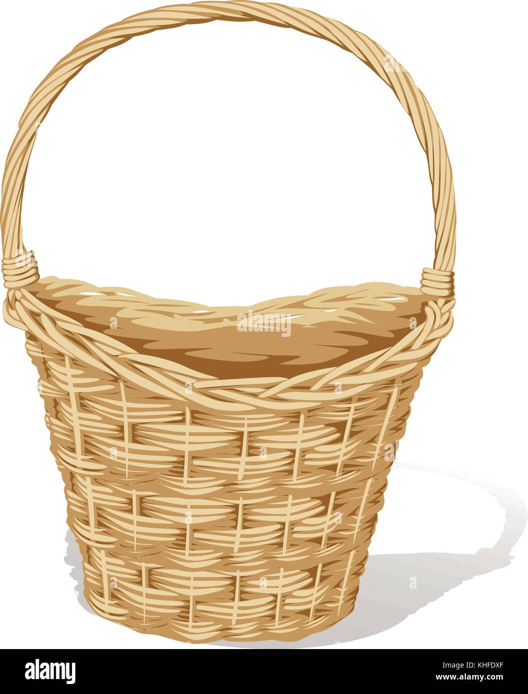 big empty basket isolated on white - vector illustration Stock Vector ...