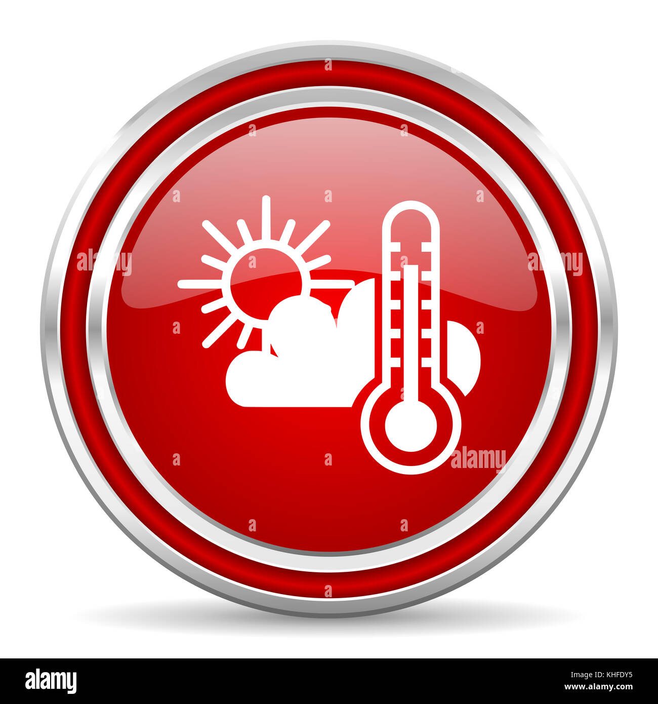 Weather forecast red silver metallic chrome border web and mobile phone ...