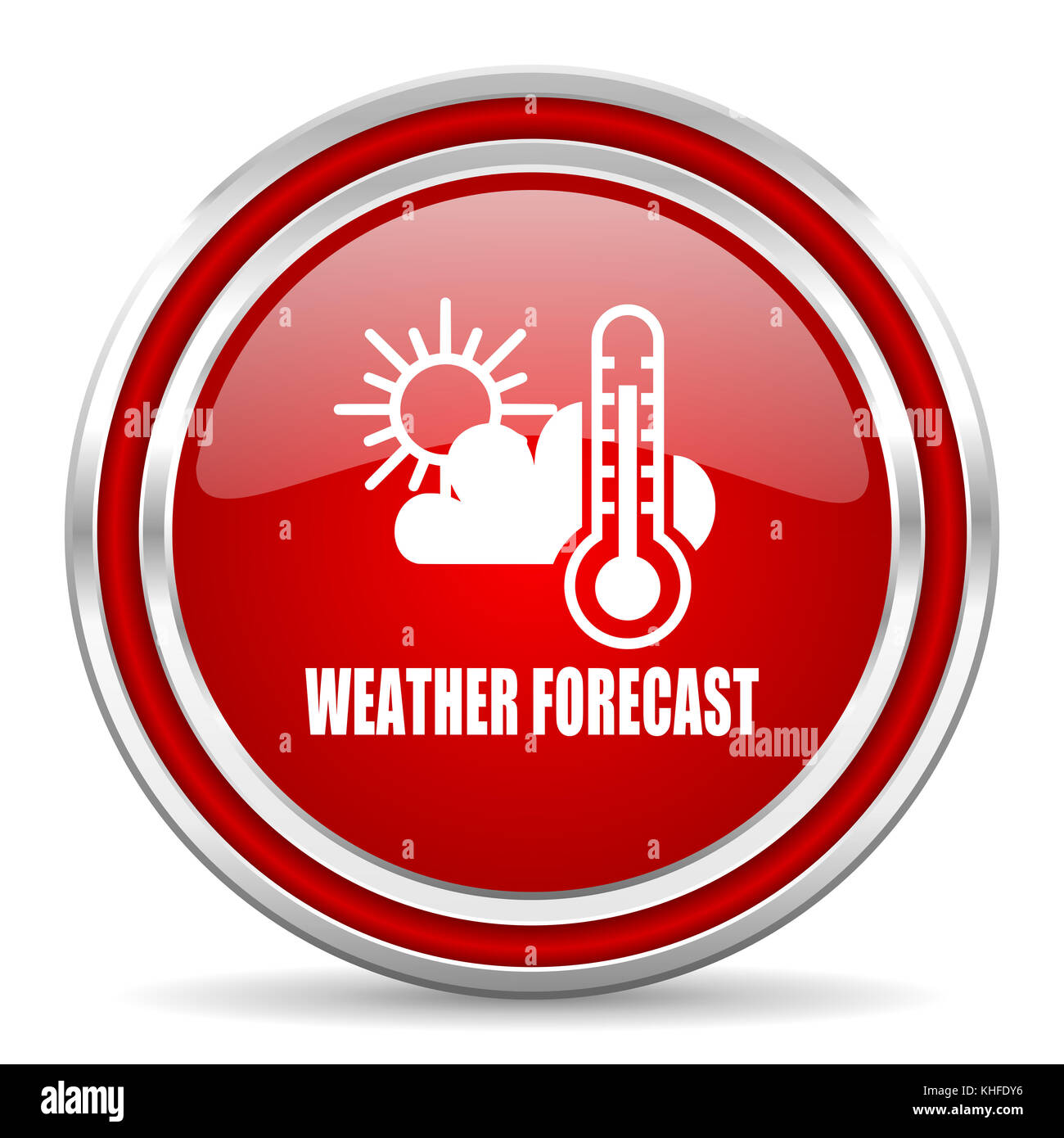 Weather forecast red silver metallic chrome border web and mobile phone ...