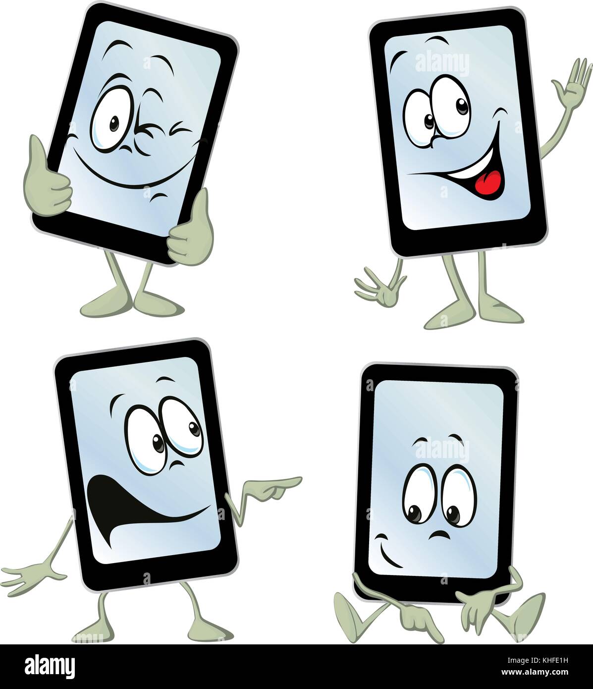 mobile phone tablet computer cartoon - vector illustration Stock Vector ...