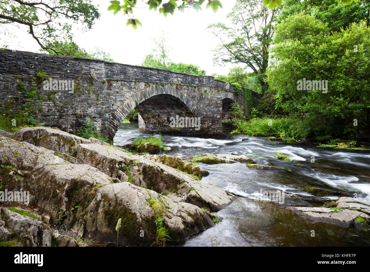 Skelwith Bridge over the River Brathay. Skelwith. Cumbria. England ...