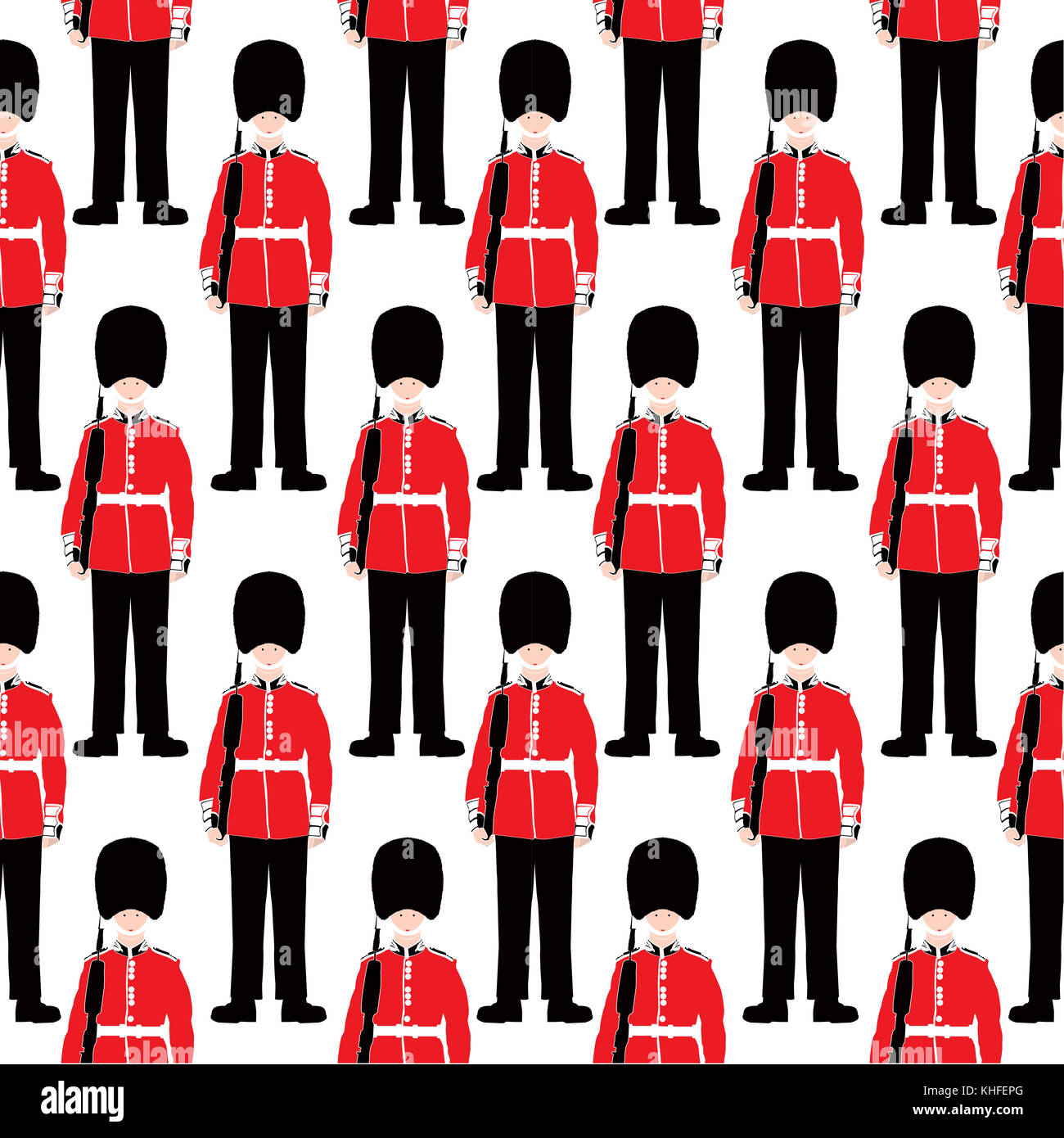Beefeater soldier seamless pattern - London Symbol - Very detailed ...