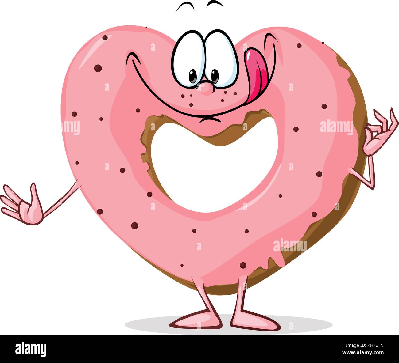 cute sweet donut heart shaped - vector illustration Stock Vector Image ...