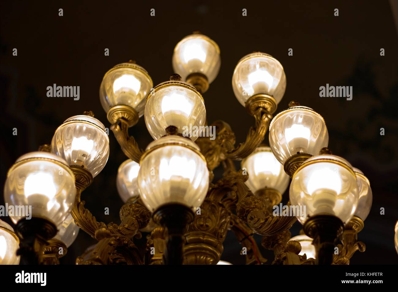 Old lights in a street in Barcelona Stock Photo - Alamy