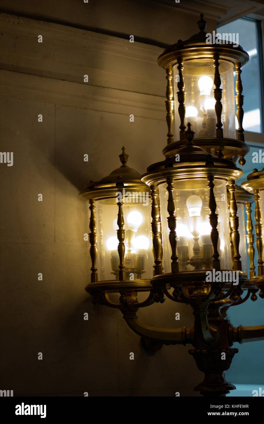 Old lights in a street in Barcelona Stock Photo - Alamy