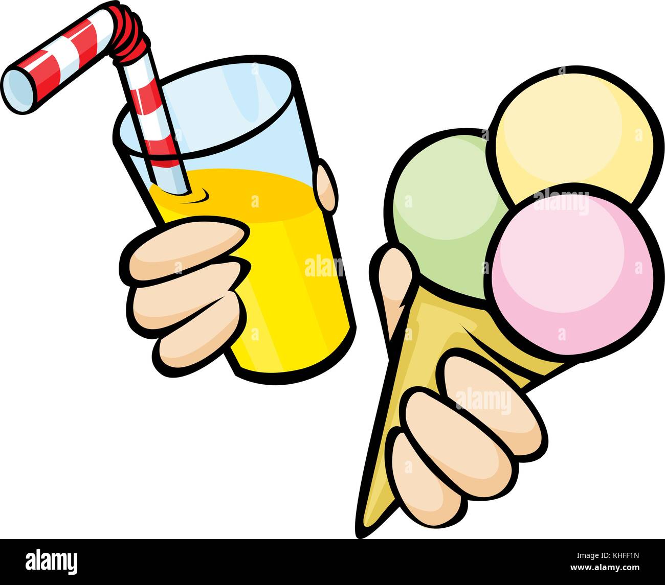 Hand hold ice cream Stock Vector Images - Alamy