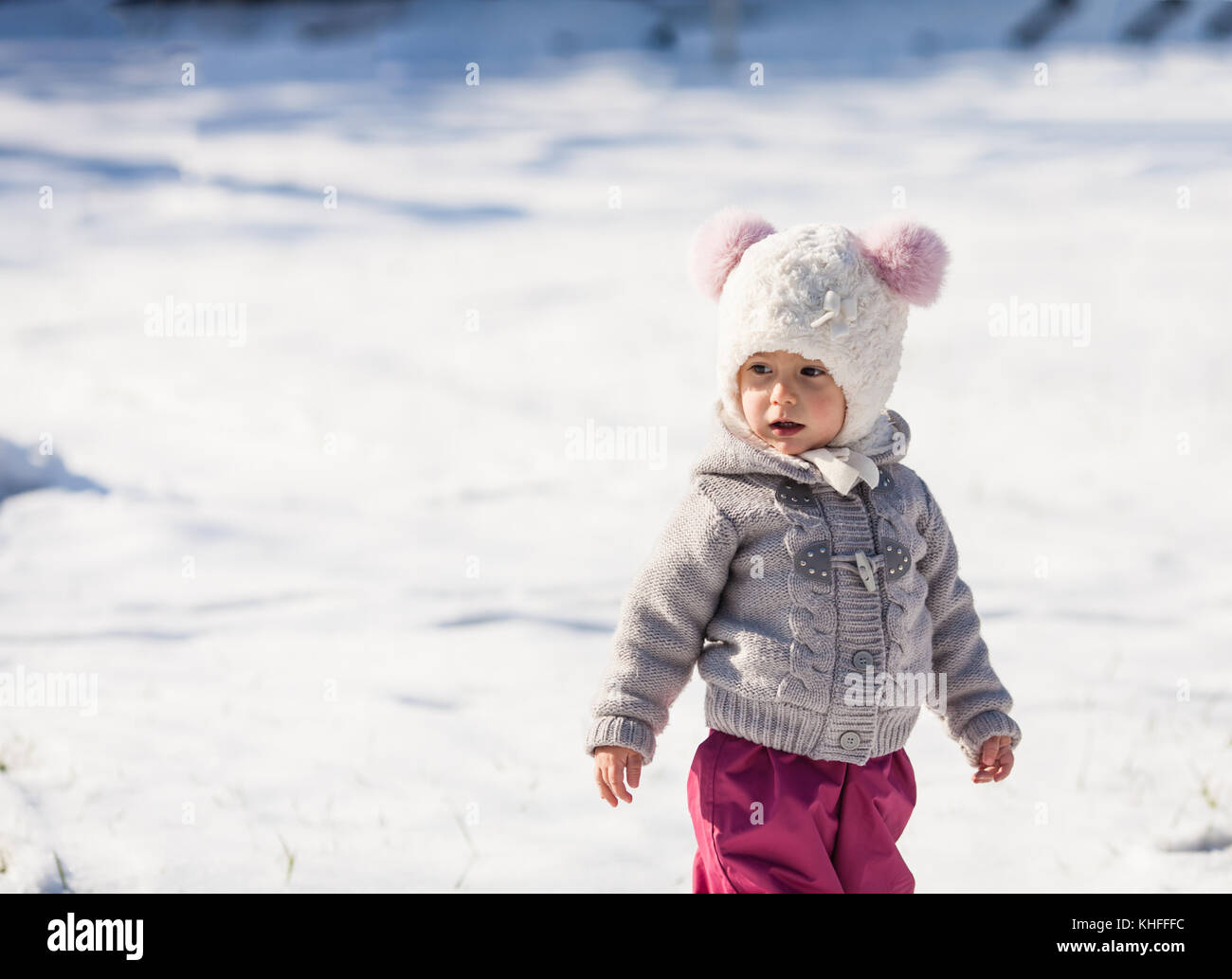Winter walking of baby Stock Photo - Alamy