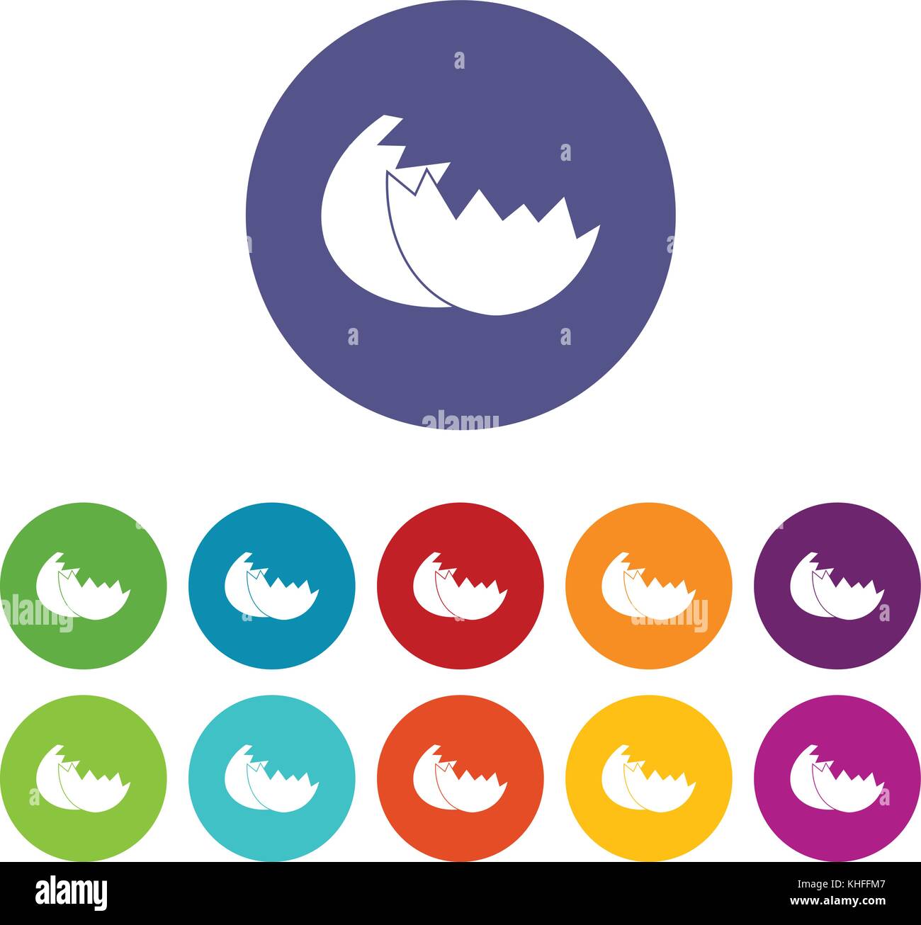 Egg shell set icons Stock Vector Image & Art - Alamy