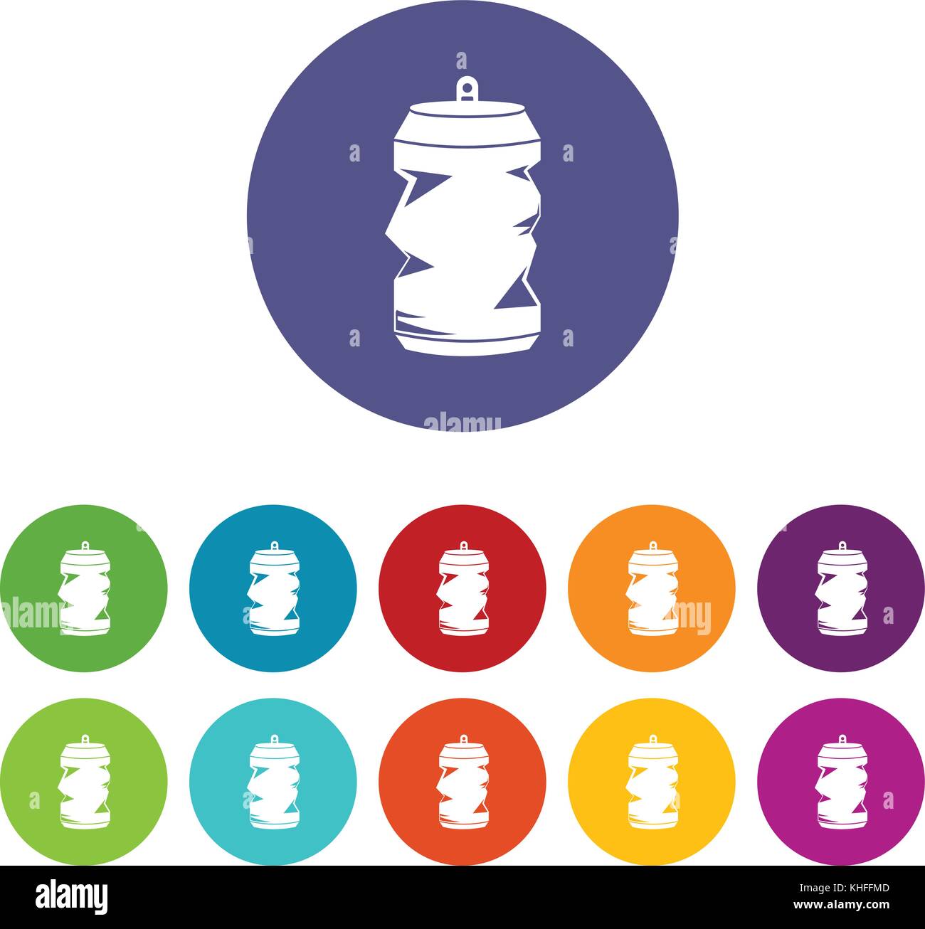 Crumpled aluminum cans set icons Stock Vector Image & Art - Alamy