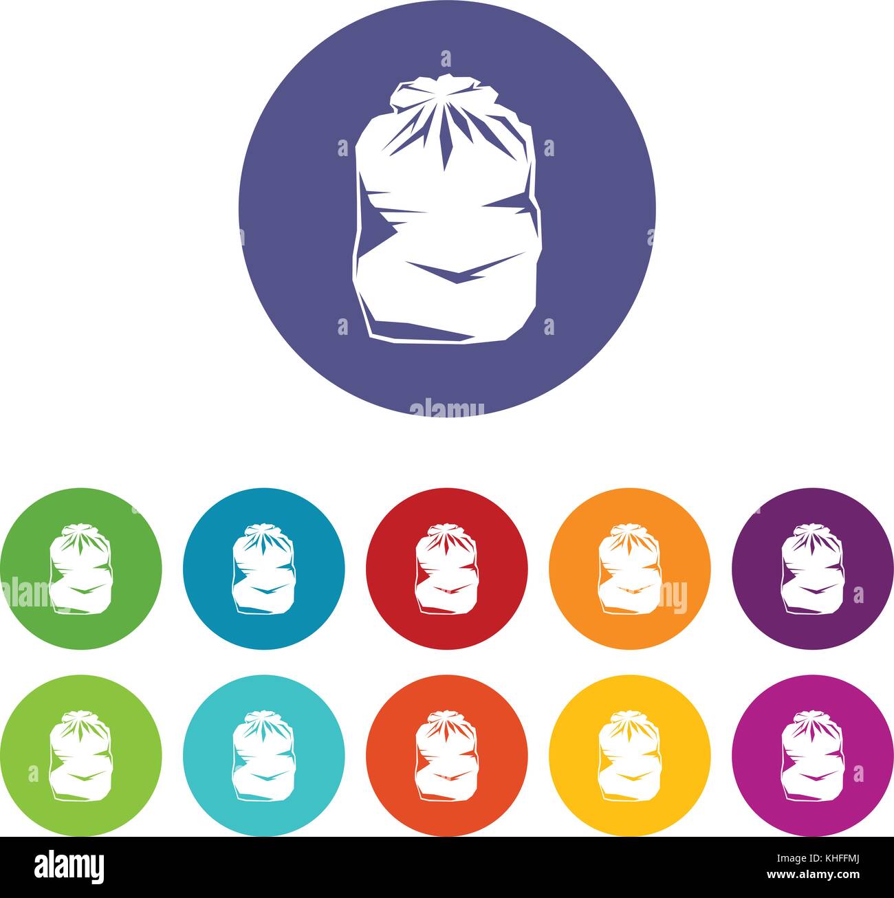 Black trash bag set icons Stock Vector Image & Art - Alamy