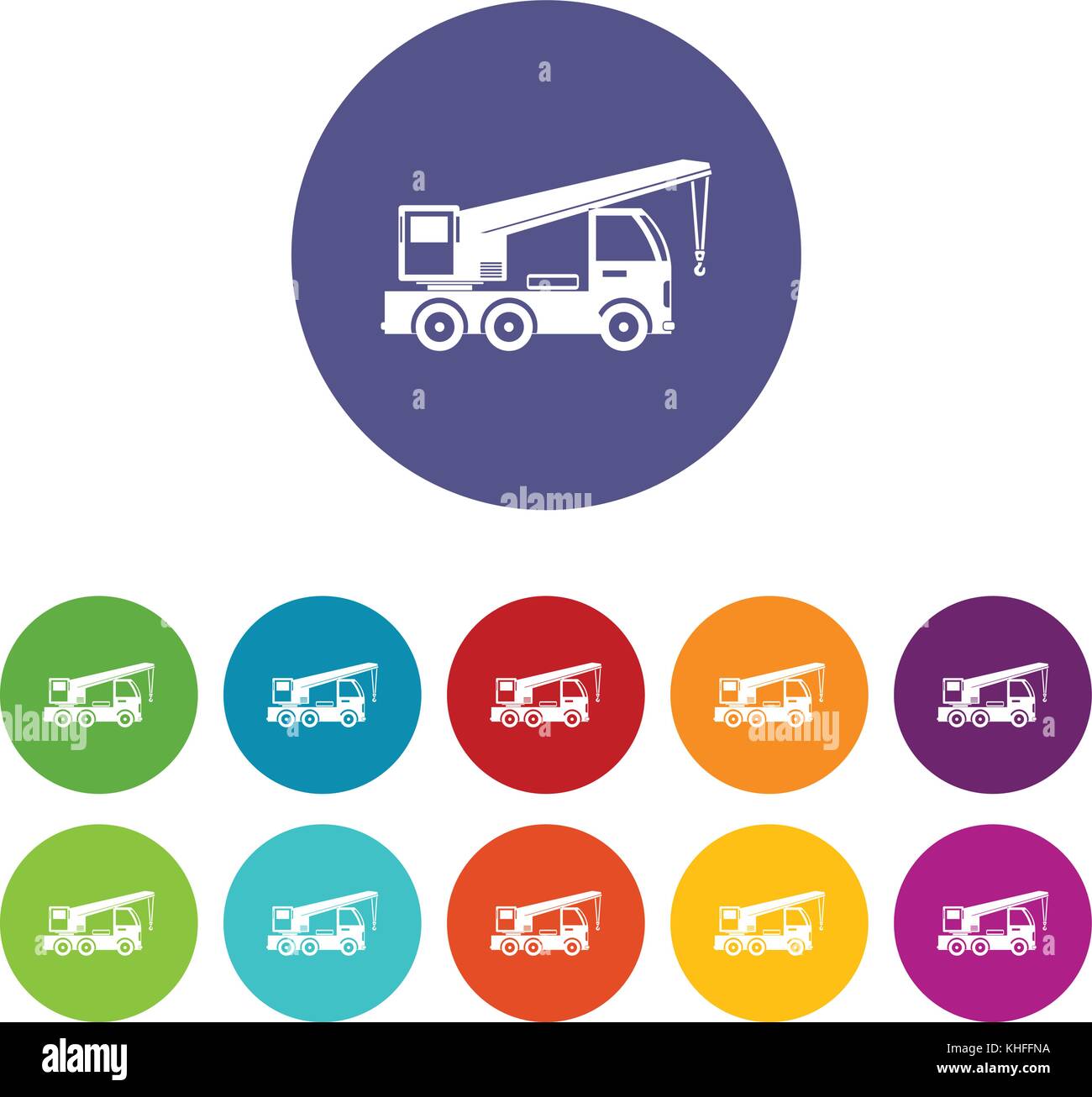 Truck mounted crane set icons Stock Vector Image & Art - Alamy