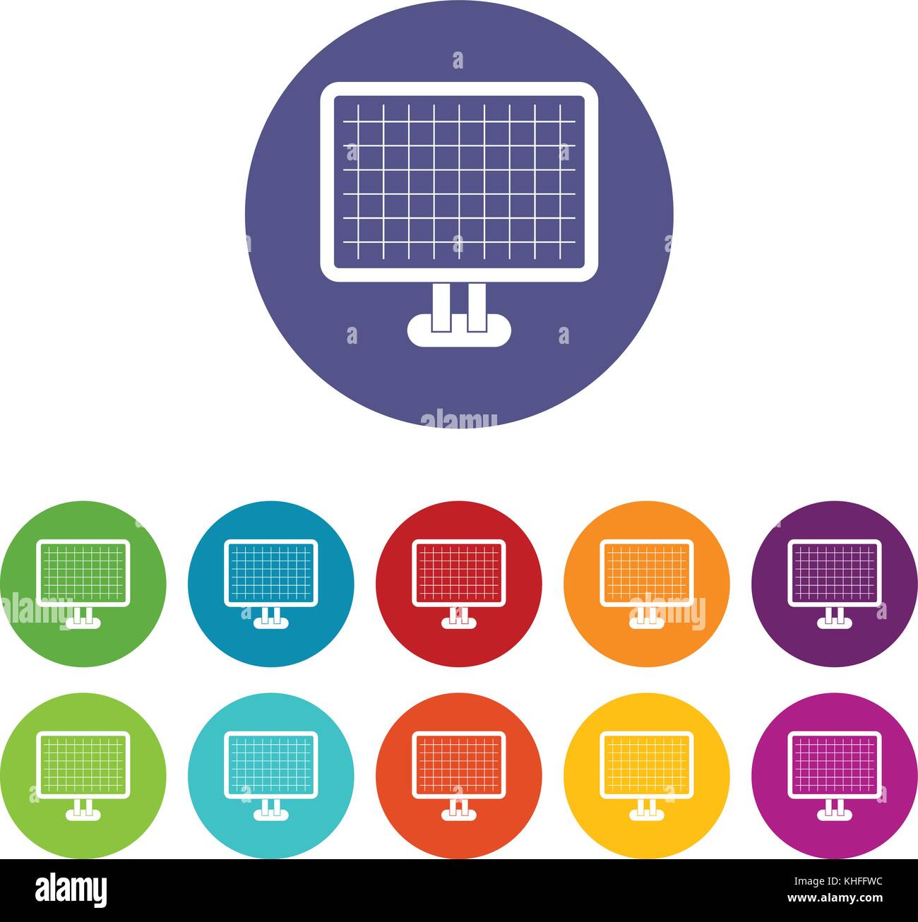 Computer monitor set icons Stock Vector Image & Art - Alamy