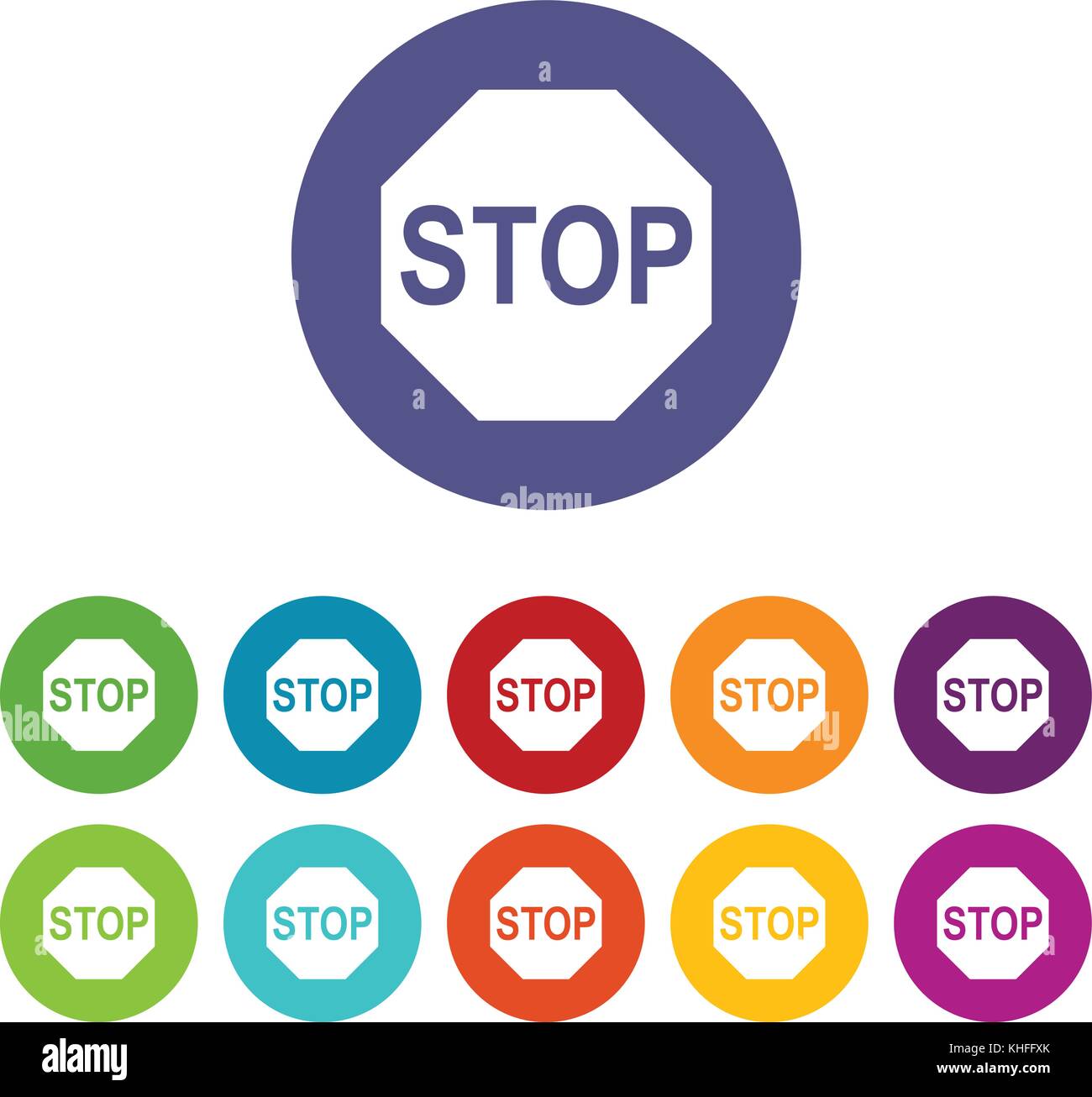 Stop sign set icons Stock Vector Image & Art - Alamy