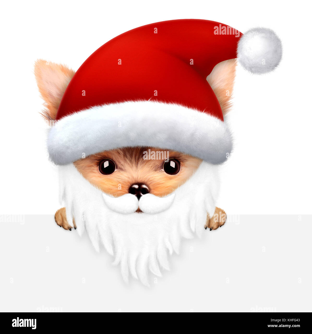 Funny Dog Santa with beard. Christmas concept Stock Photo - Alamy