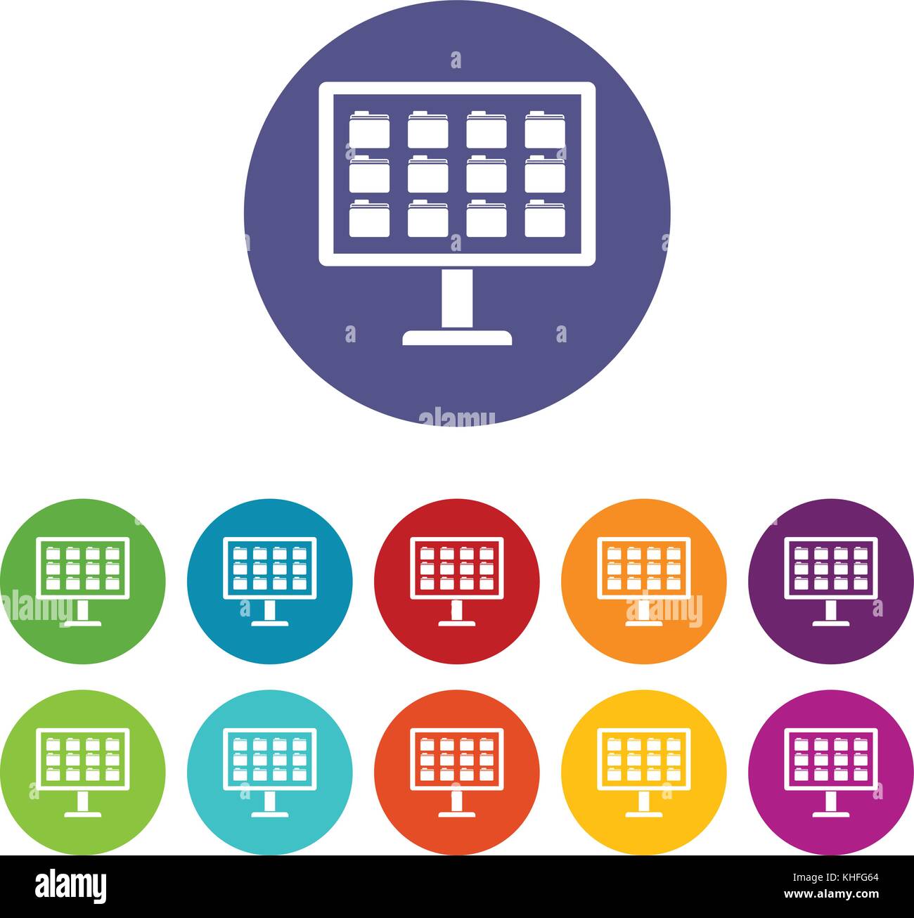 Desktop of computer with folders set icons Stock Vector Image & Art - Alamy