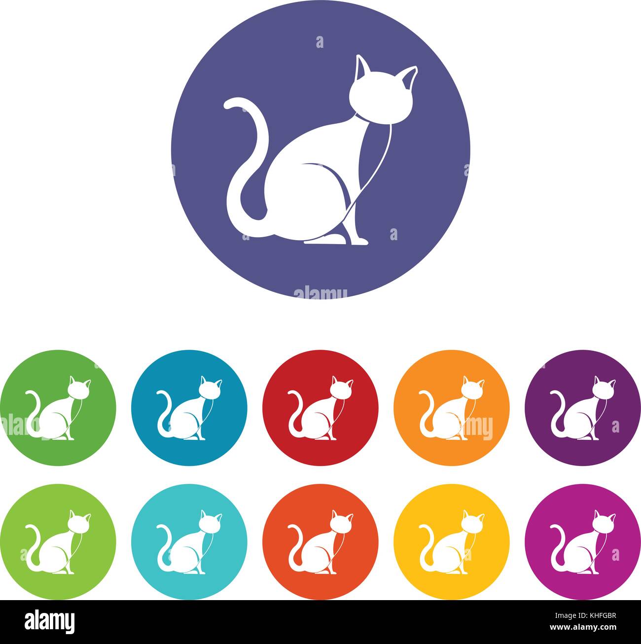 Black cat set icons Stock Vector Image & Art - Alamy