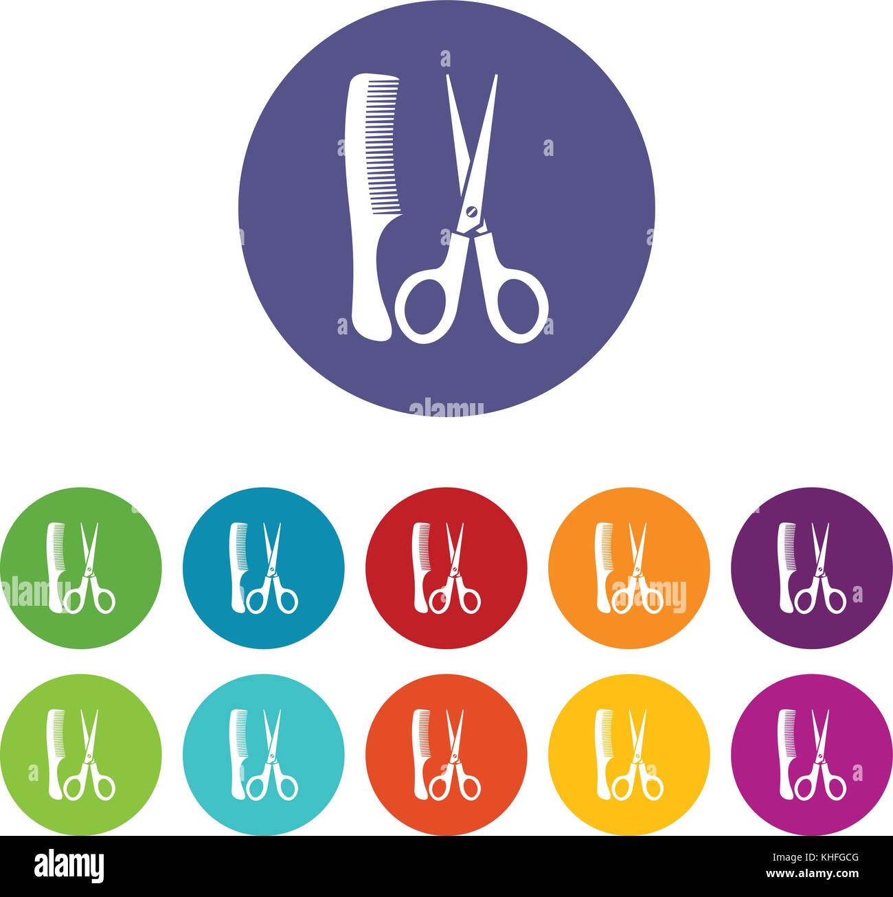 Scissors and comb set icons Stock Vector Image & Art - Alamy