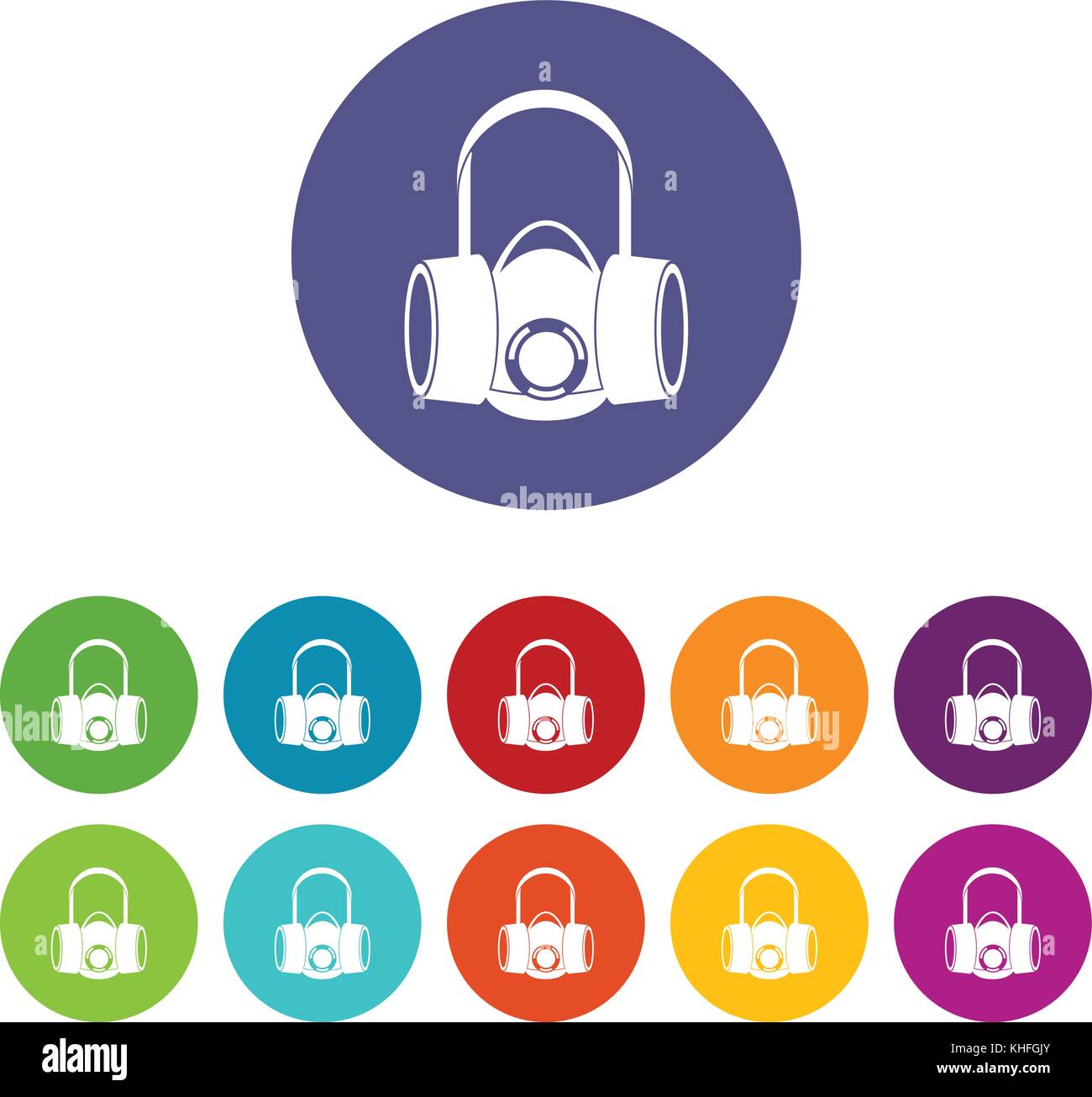 Respirator set icons Stock Vector Image & Art - Alamy