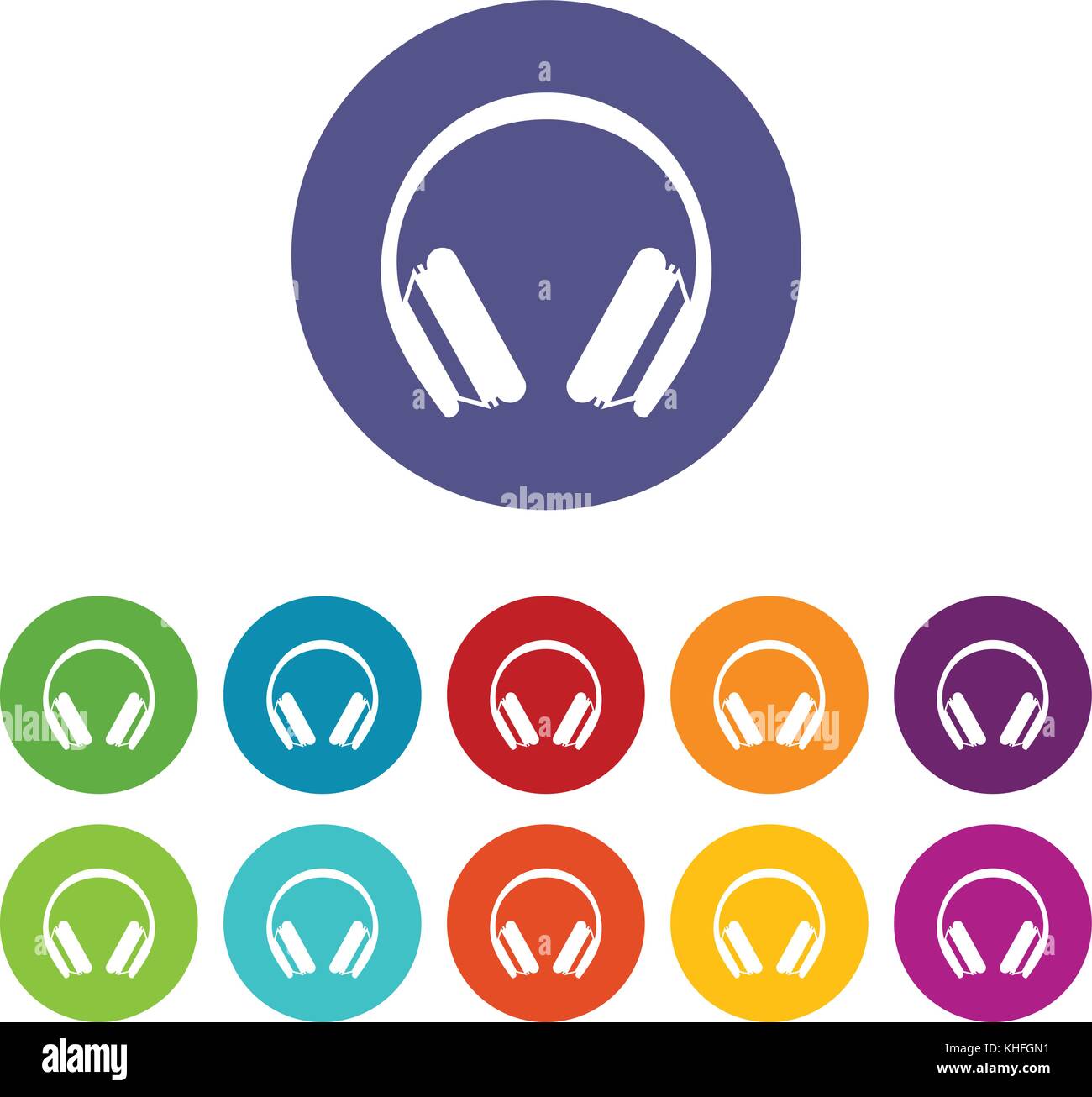 Protective headphones set icons Stock Vector Image & Art - Alamy
