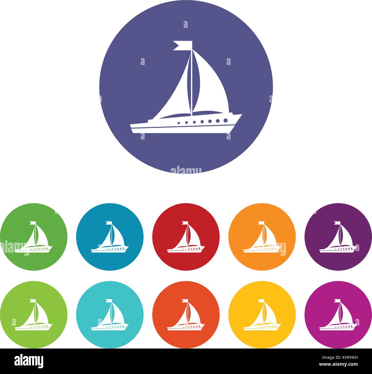 Sailing ship set icons Stock Vector Image & Art - Alamy
